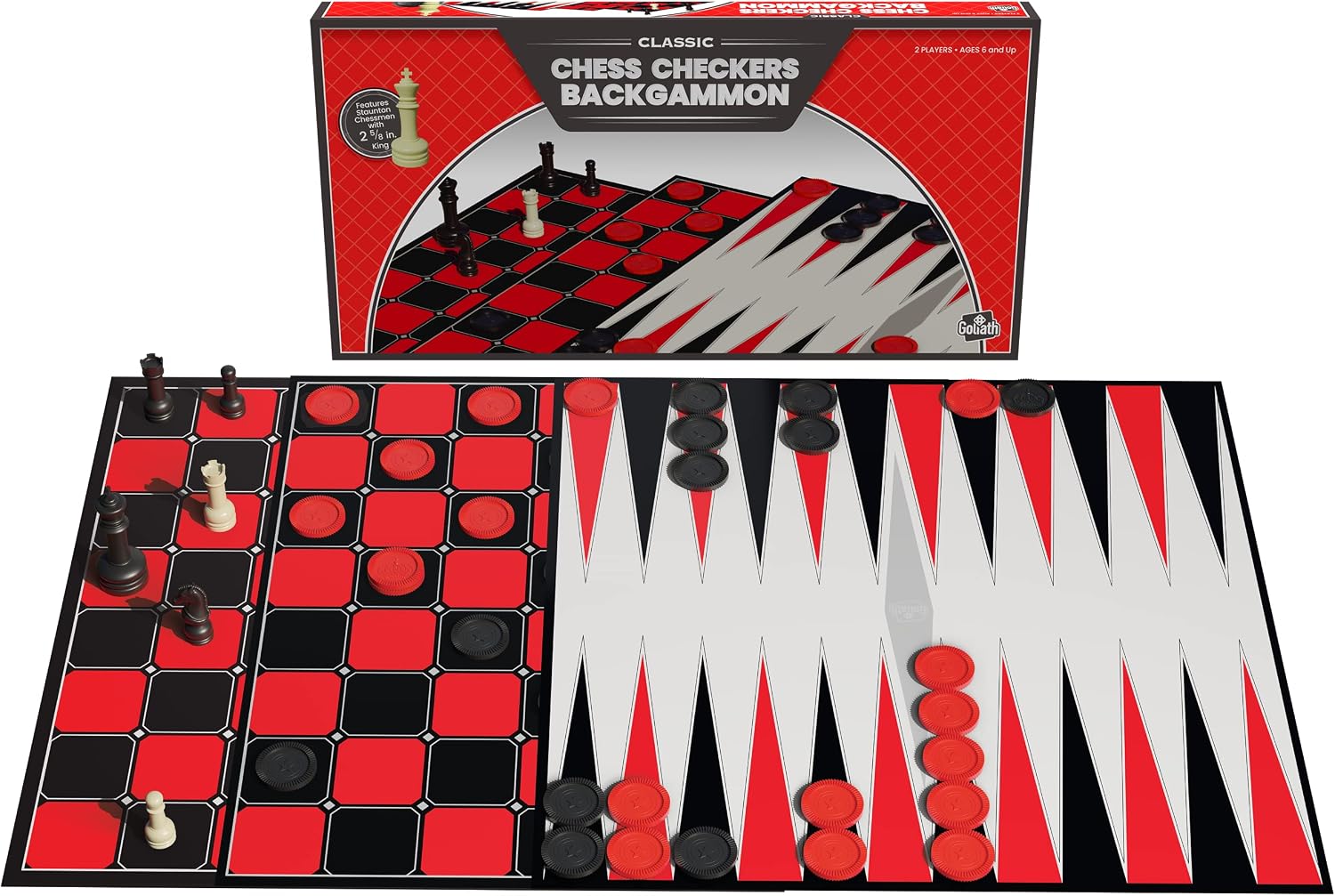 Interlocking Checkers Goliath Checkers Classic Board Game - Folding ...