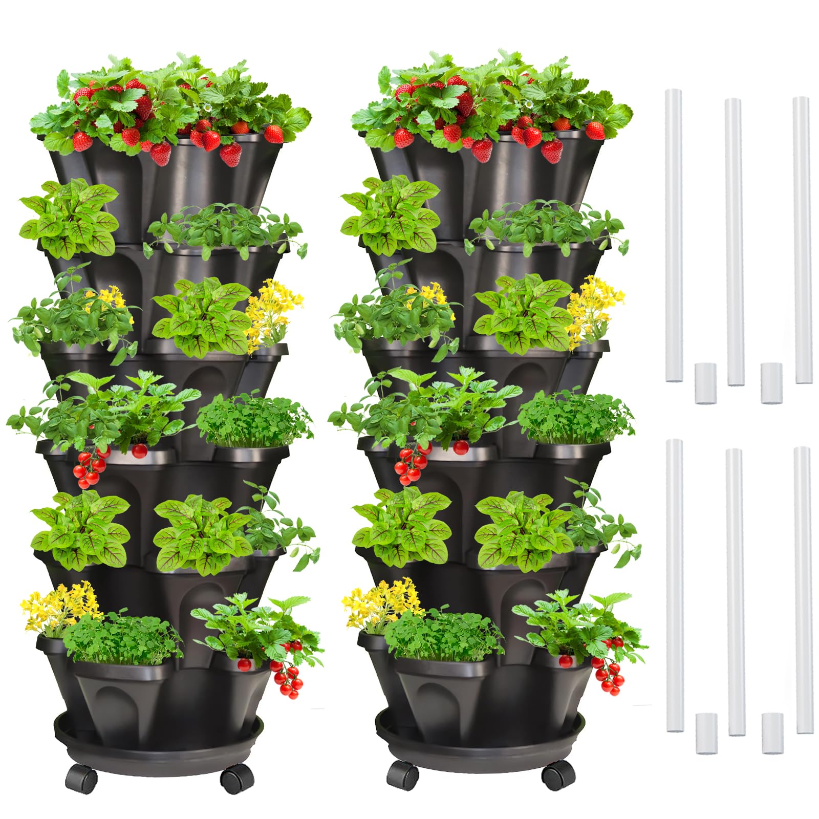 Snapklik.com : Tectsia Strawberry Vertical Planter 2 Pack, 6 Tiered ...