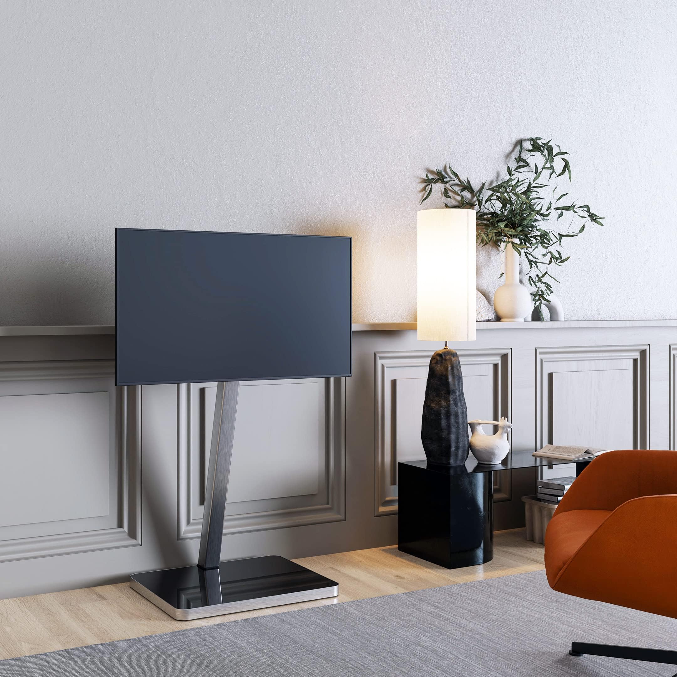 SONOROUS PL-2700 Premium TV Stand for Living Room - Luxury TV Floor Stand with Tempered Glass ...