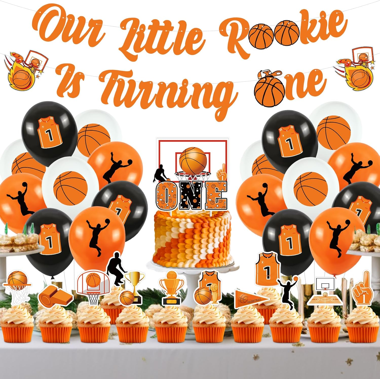 Amazon.com: ZEYGC 32pcs Basketball Birthday Party Decorations ...