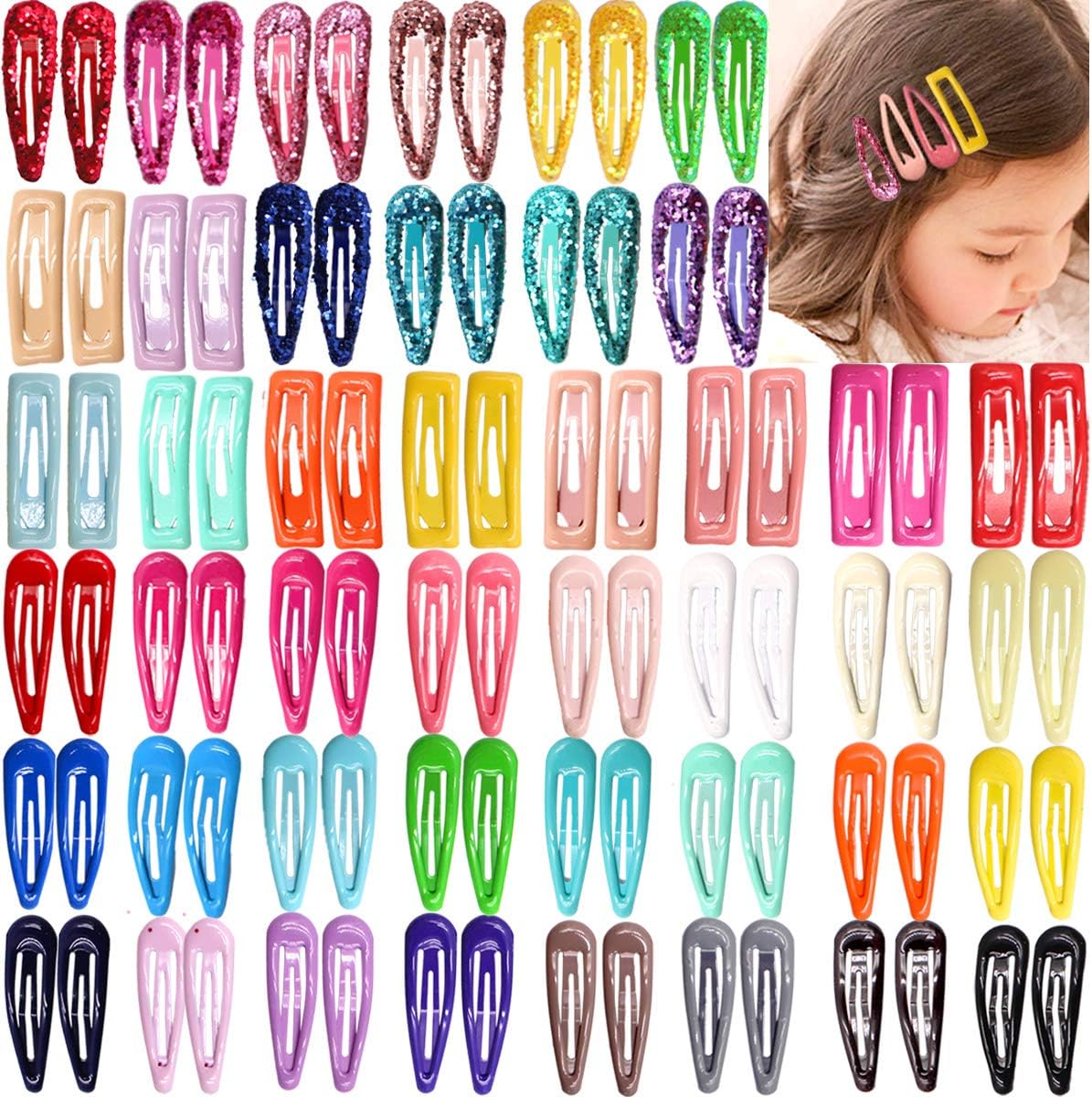 Amazon.com : Hair Clips, 120 Pack Black Barrettes Women Metal Snap Hair ...