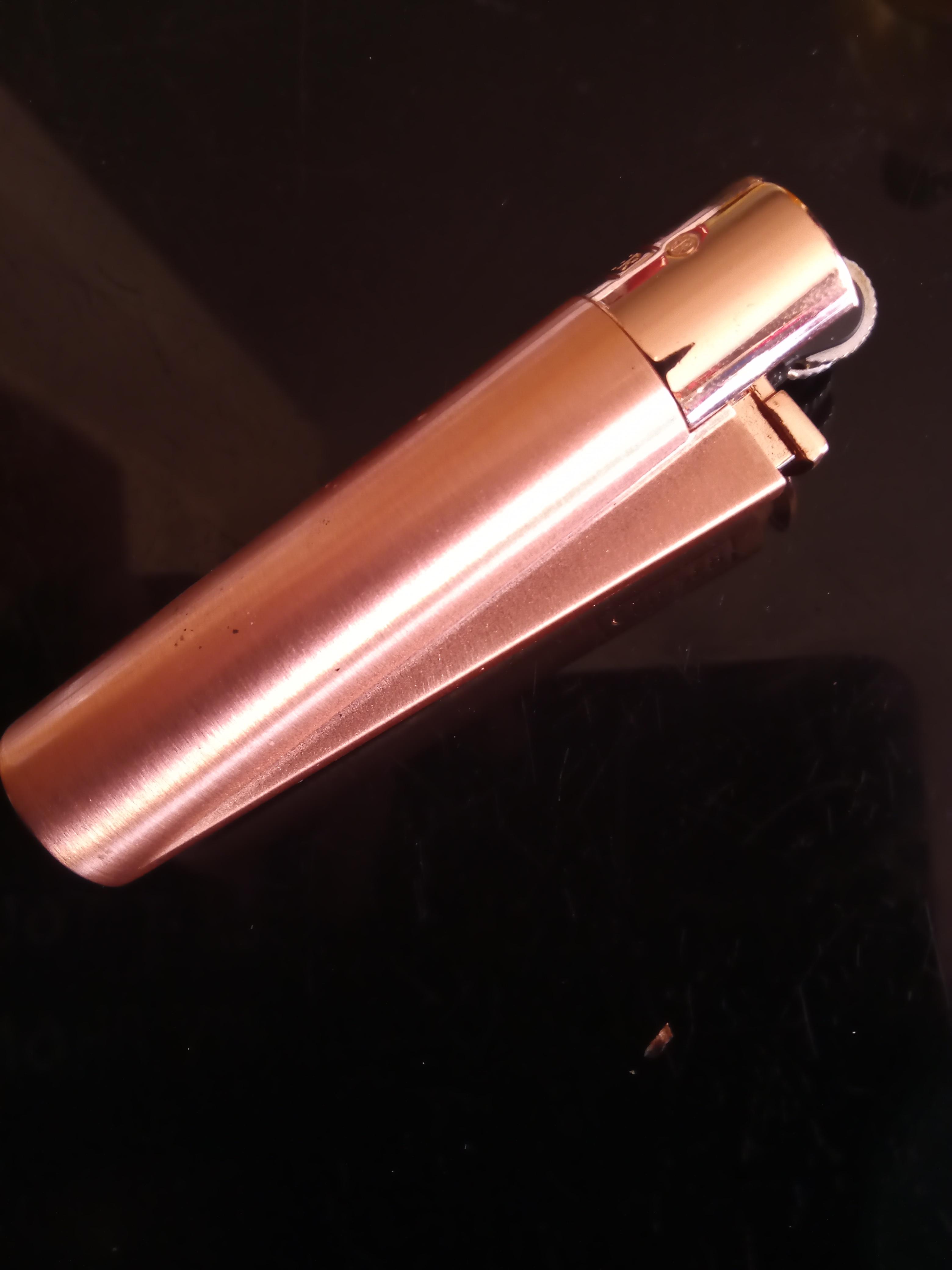 Rose Gold Clipper Metal Refillable Gas Lighter with Flint Metallic ...