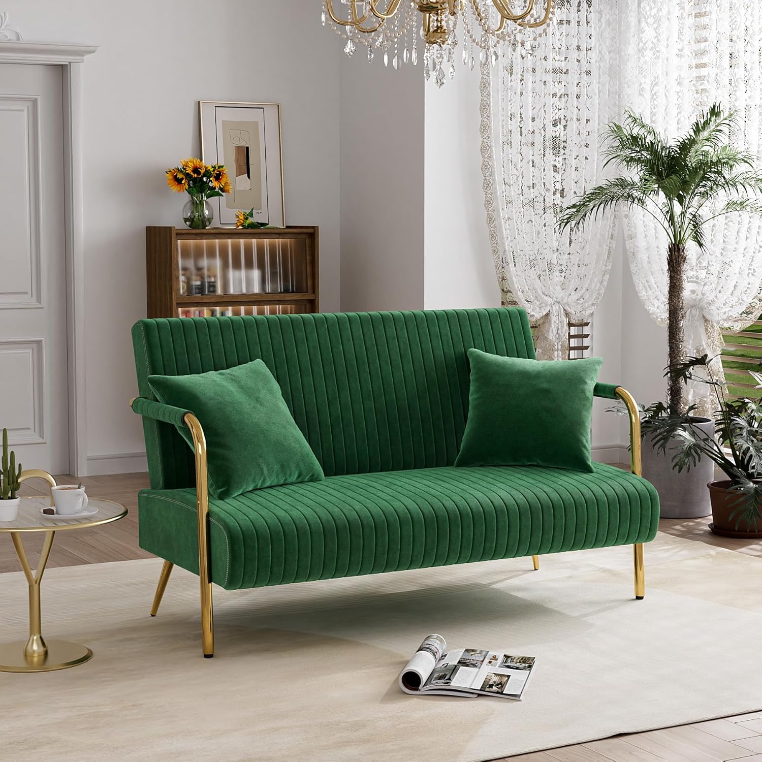 Amazon.com: OUYESSIR Loveseat Small Sofa Couch, 59" Love Seat Settee 2 ...