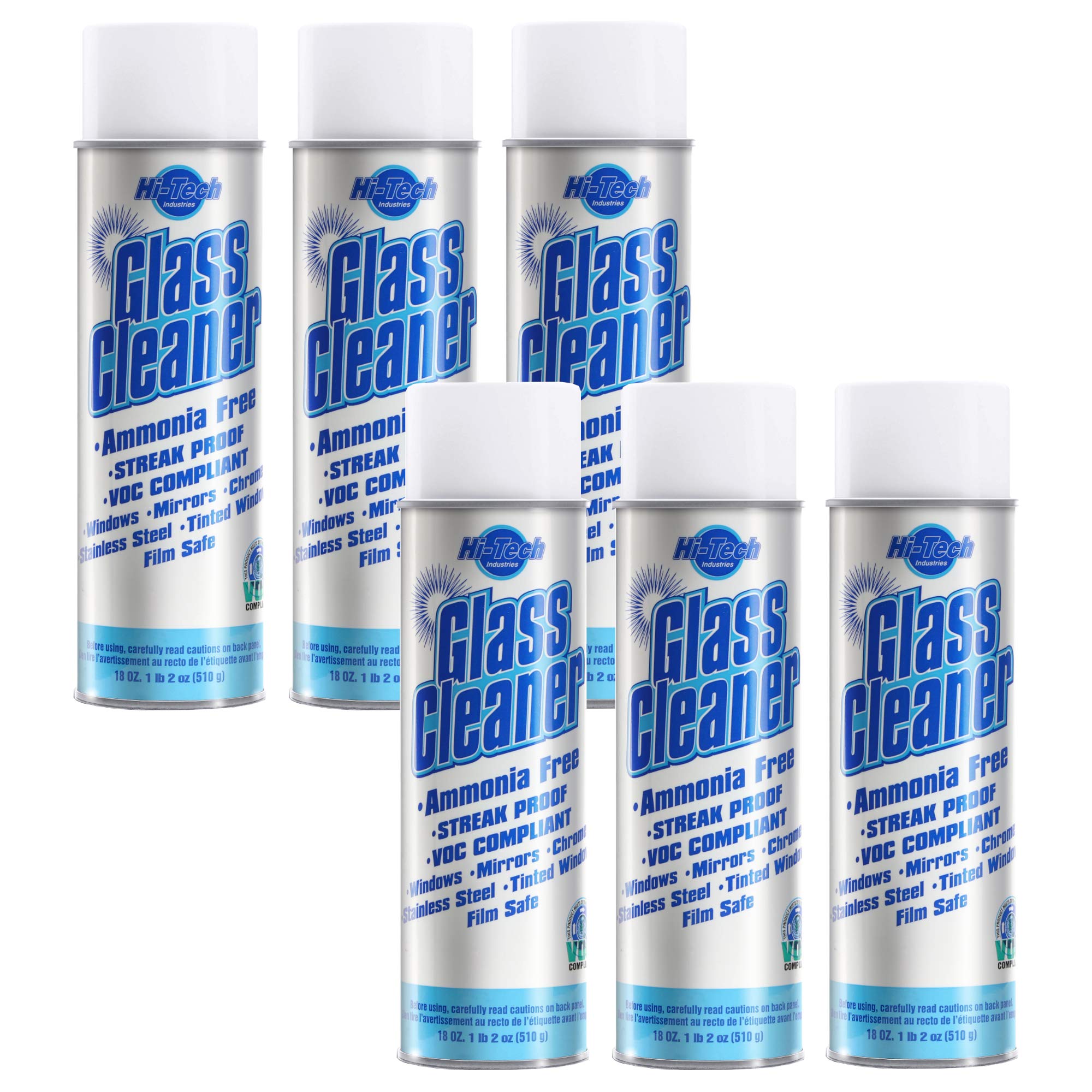 Amazon.com: HI-TECH Streak Proof Glass Cleaner Spray, 18oz Aerosol ...