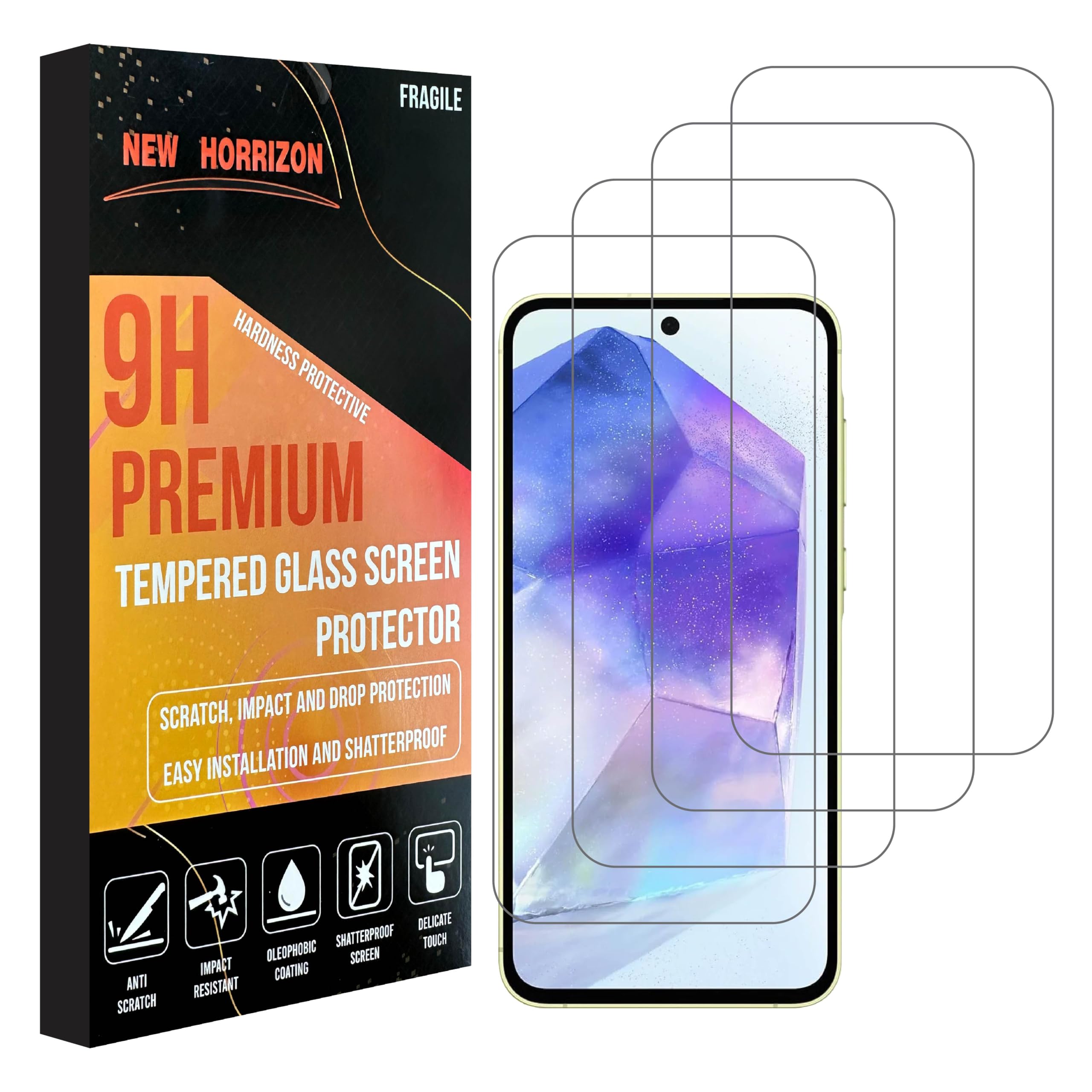 New Horrizon [4-Pack Samsung Galaxy A55 5G Screen Protector - HD ...