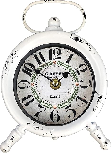Amazon.com: Ezrall Small Retro Desk Clock.Vintage Wall Clock, Shabby ...