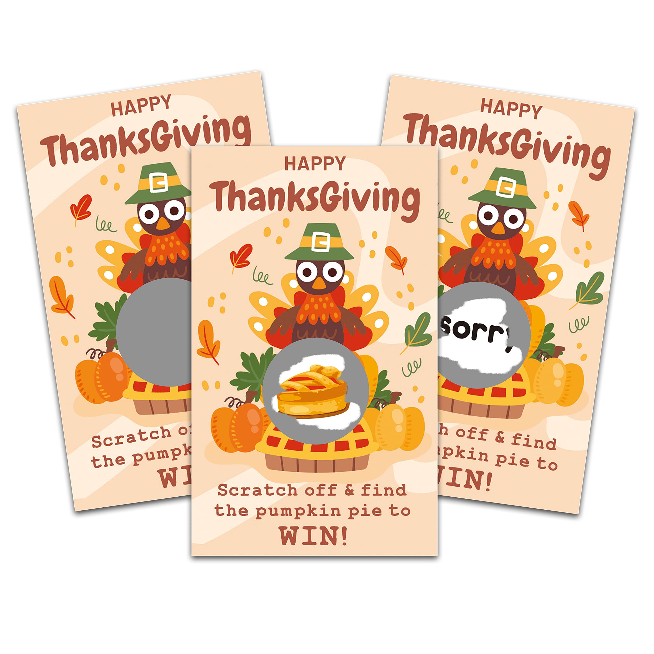 Snapklik.com : Happy Thanksgiving Scratch Off Game Cards - 50 Pack ...