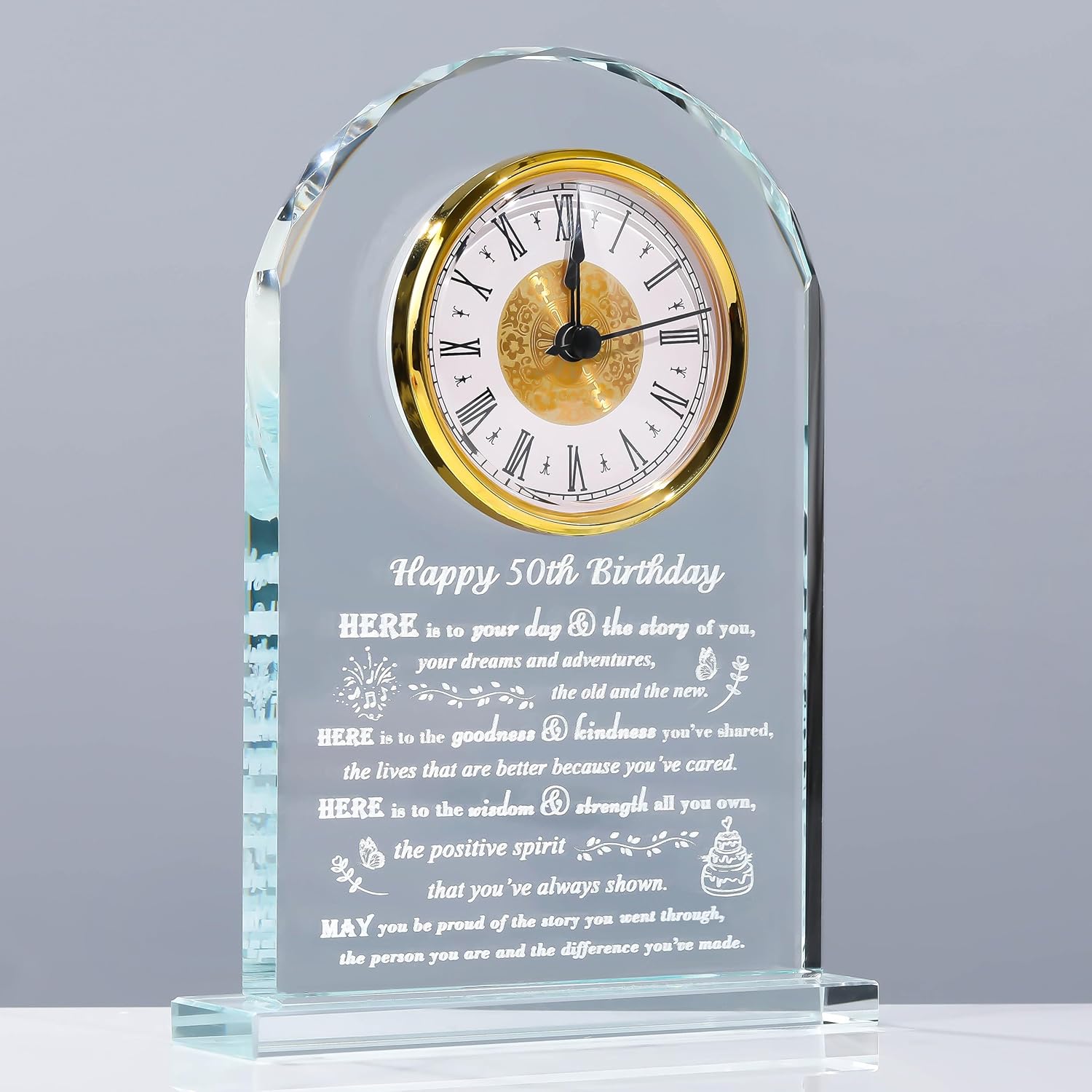 Amazon.com: 50th Birthday Gifts for Women Men - Crystal Clock Gifts ...