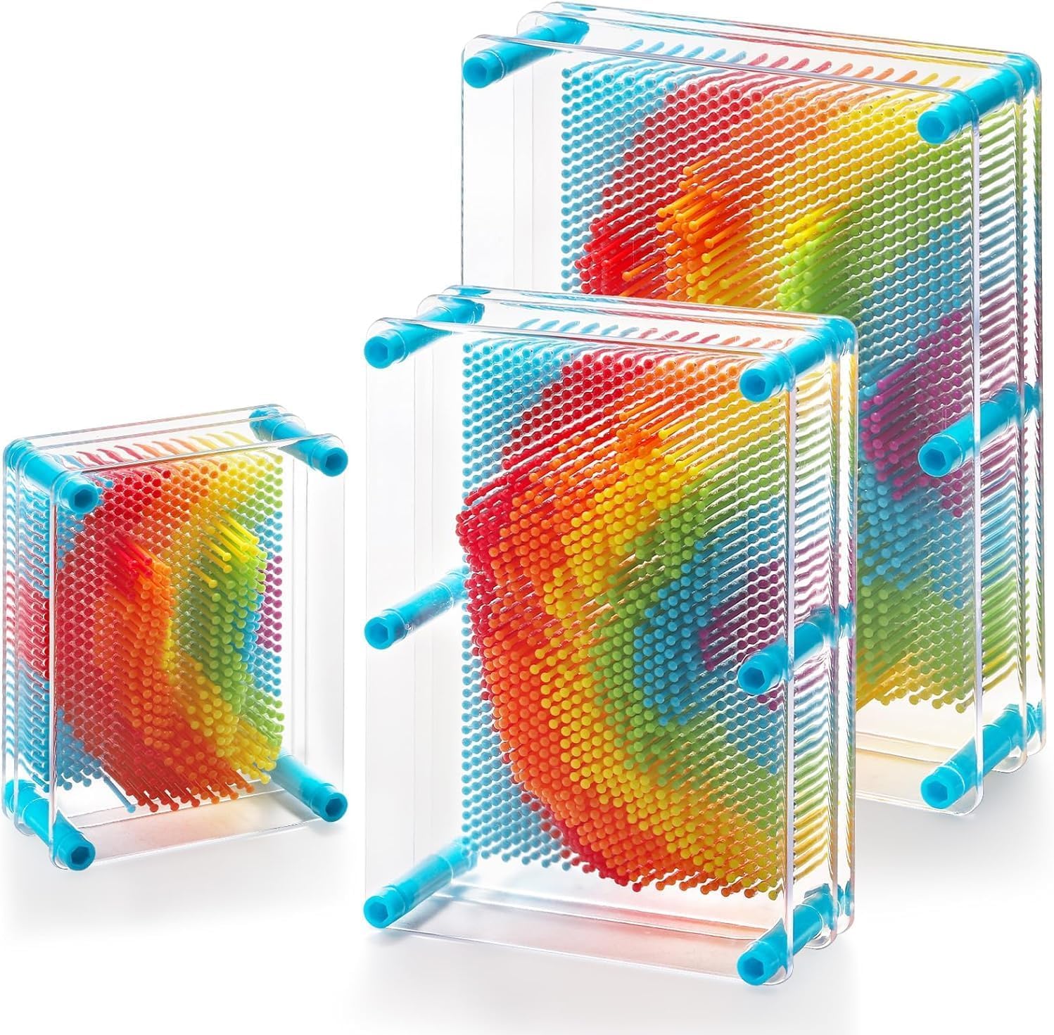 Amazon.com: Hacaroa 3 Pack 3D Pin Art Toy, Rainbow Plastic Pin Art ...