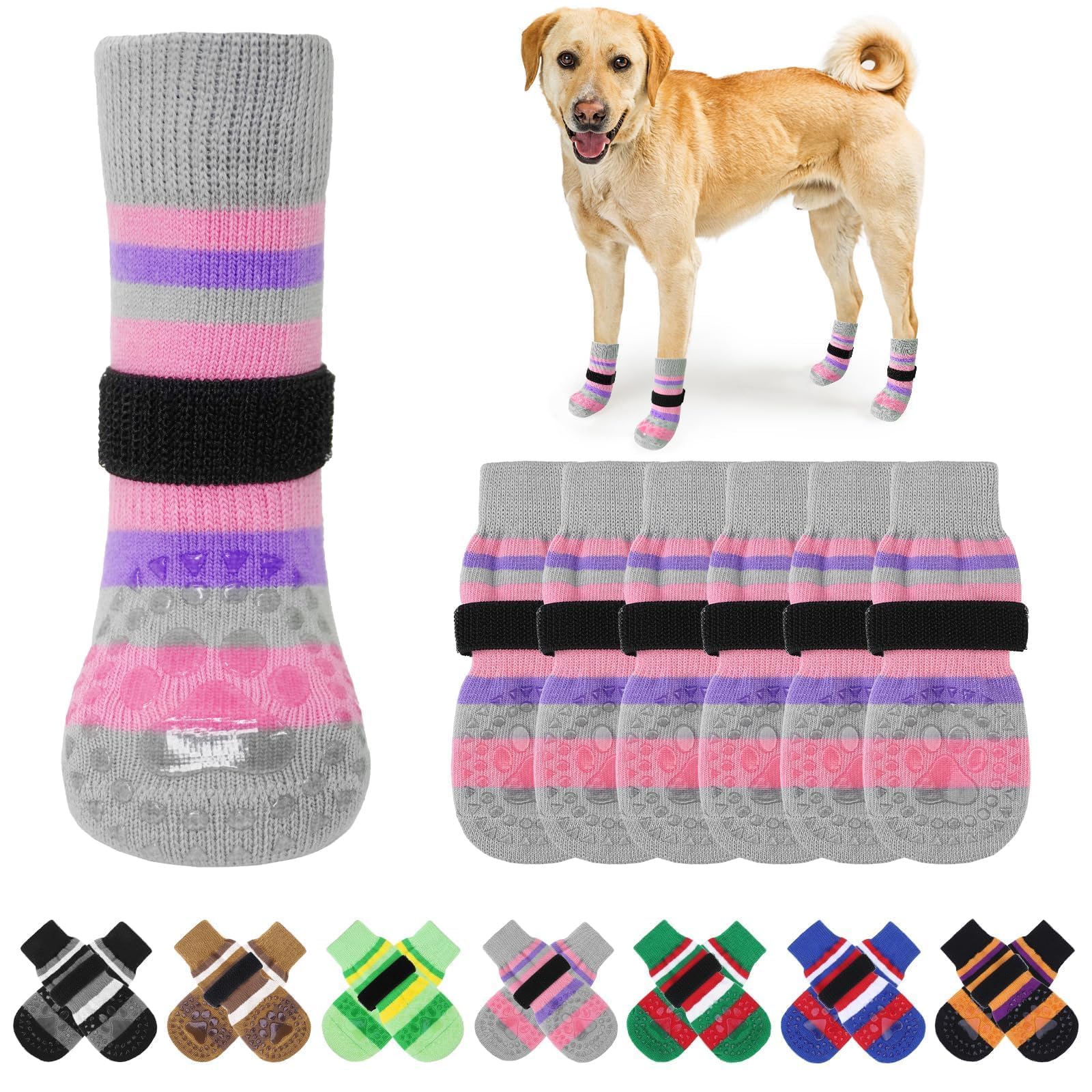 Amazon.com : KOOLTAIL Anti Slip Dog Socks for Cold Pavement to Prevent ...