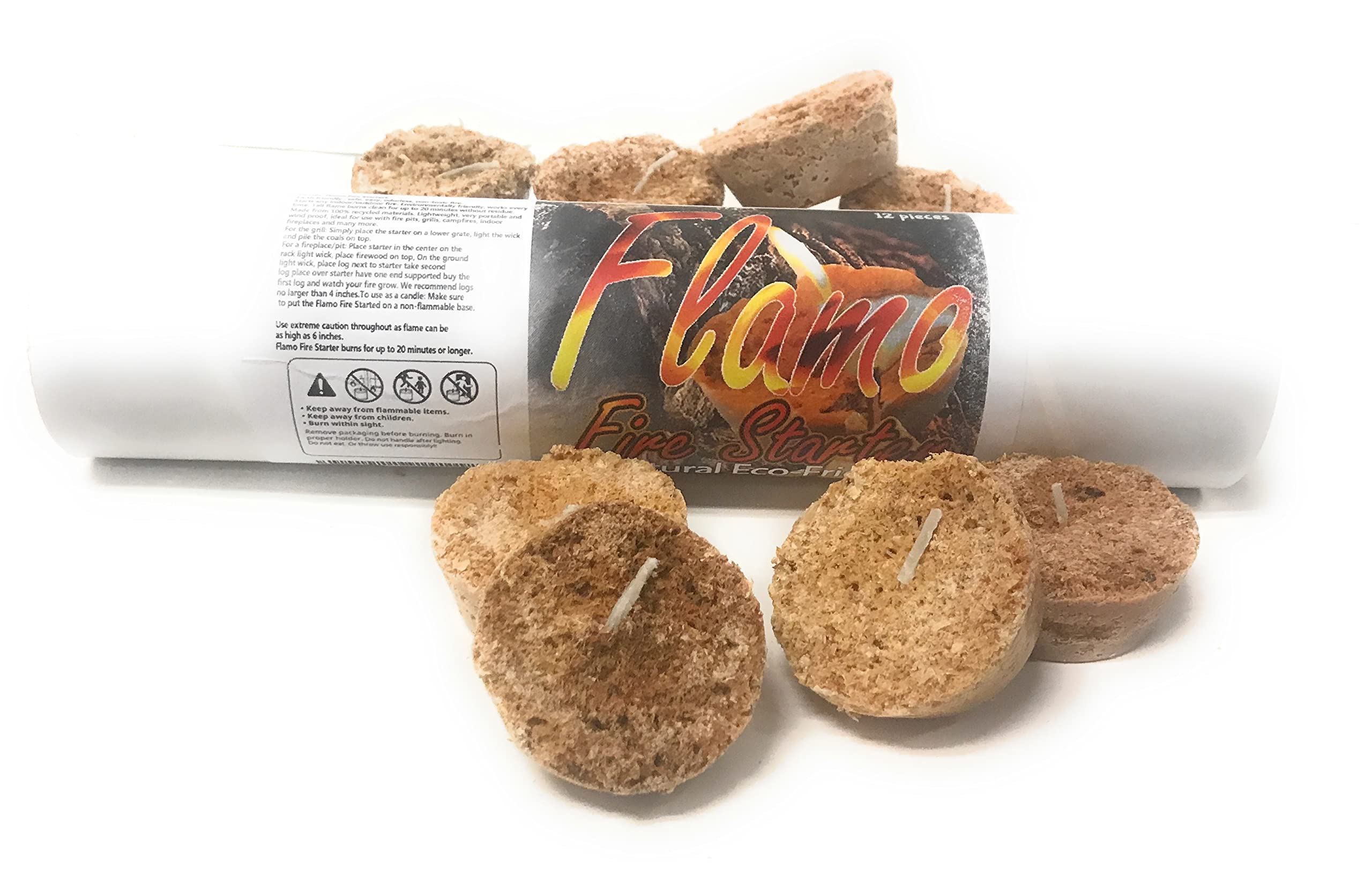 Flamo Firestarter - 100%天然素材 - 15~20分燃焼 残留物なし BBQ キャンプファイヤー チャコール（鍛冶屋の ...