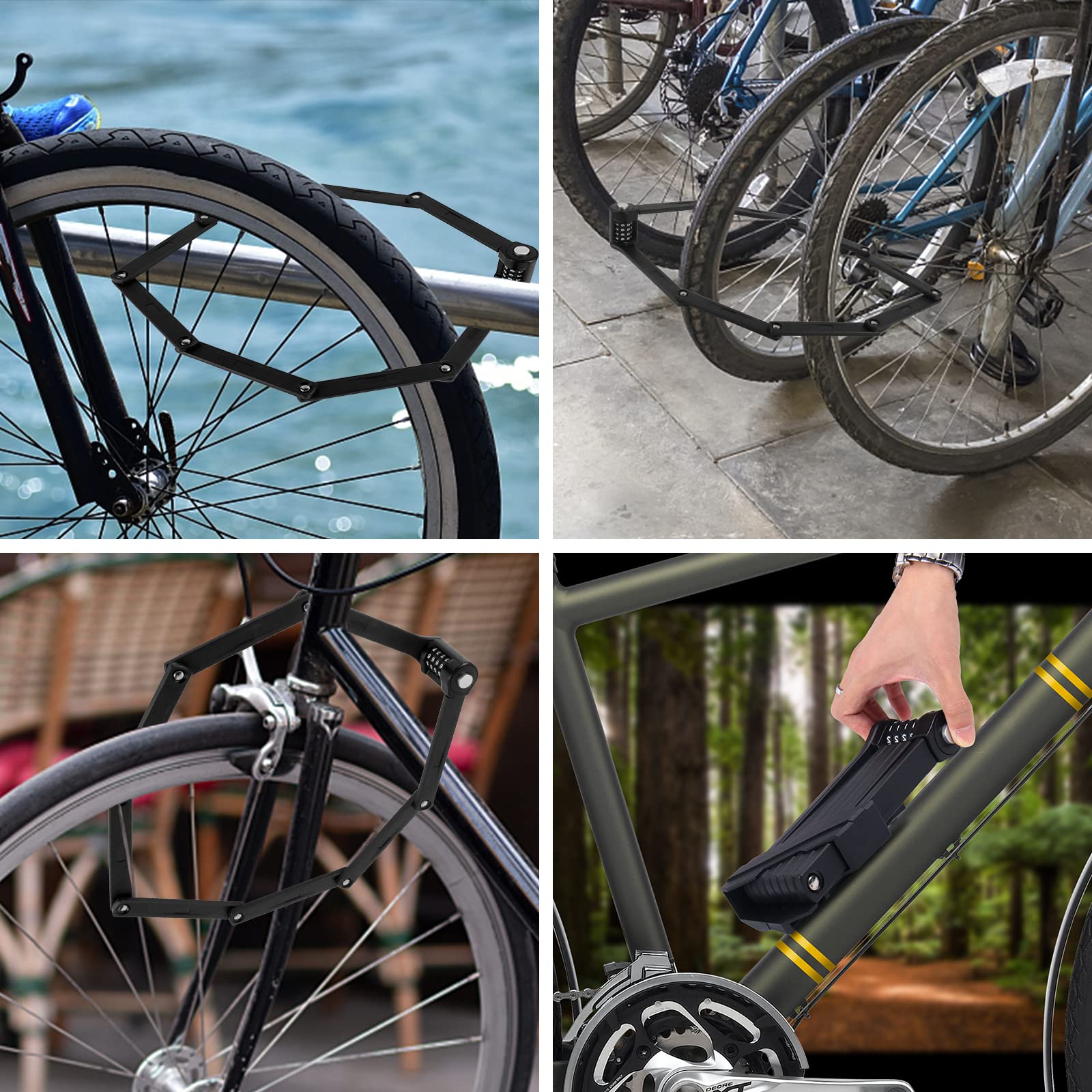 Folding Bike Lock Foldable Bike Lock With Combination – Heavy-Duty 8 ...