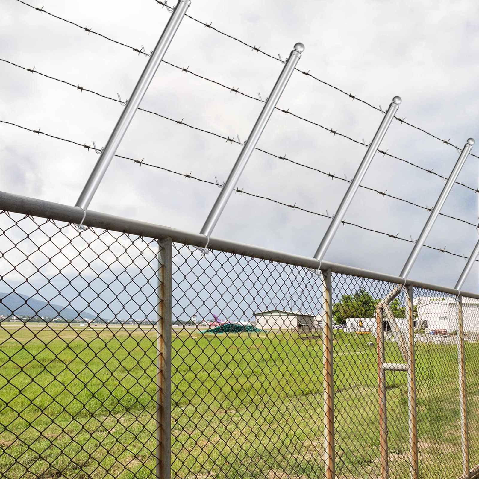 YXJSTO 10 Pack Barbwire Arm Extensions for Chain Link Fence, 25" Barbed ...