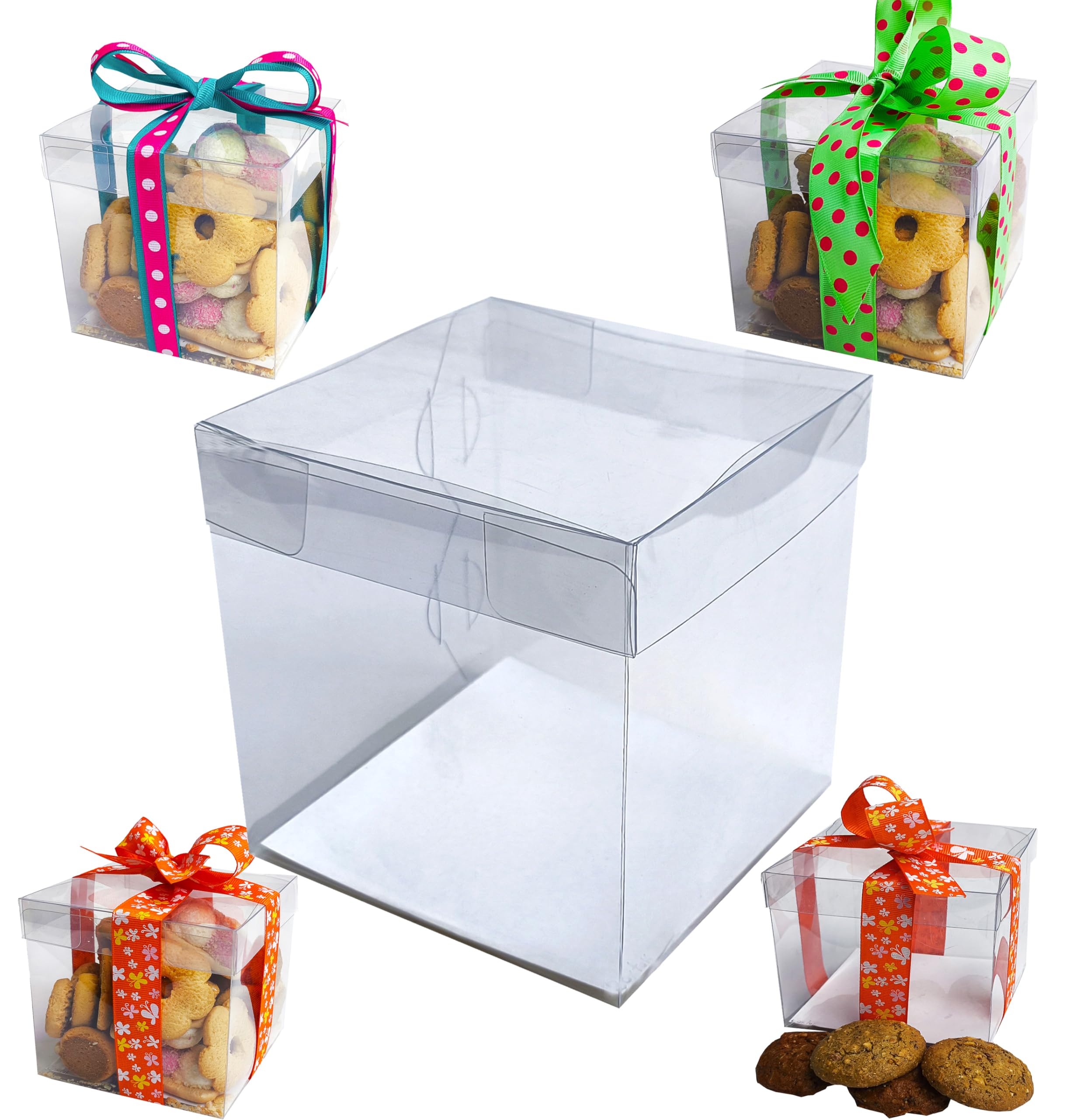 Boxtok Cajas - 30 Cajas Acetato Transparente 10x10x10 cms con Tapa ...