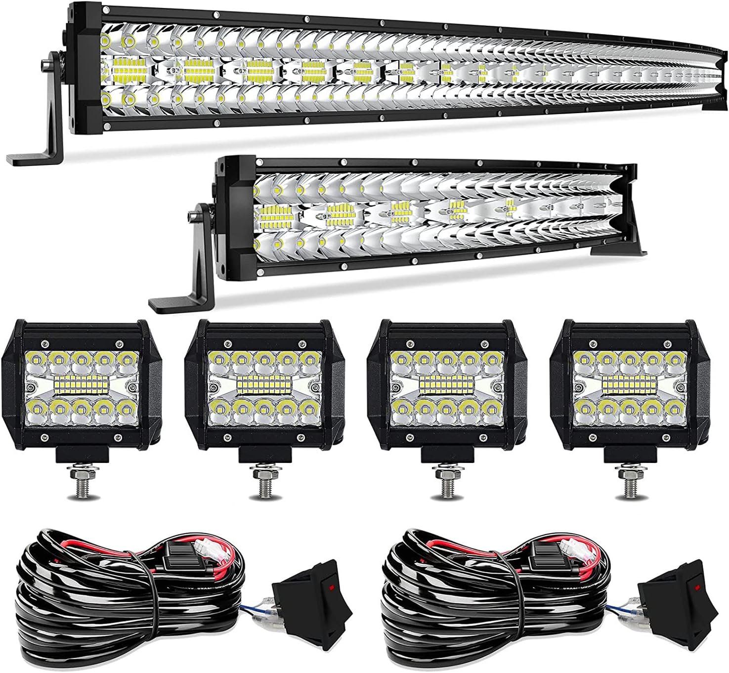 50 Inch 1032W Led Light Bar 22 Inch 450W Fog Lights 4Pcs 4 Inch 60W Led ...