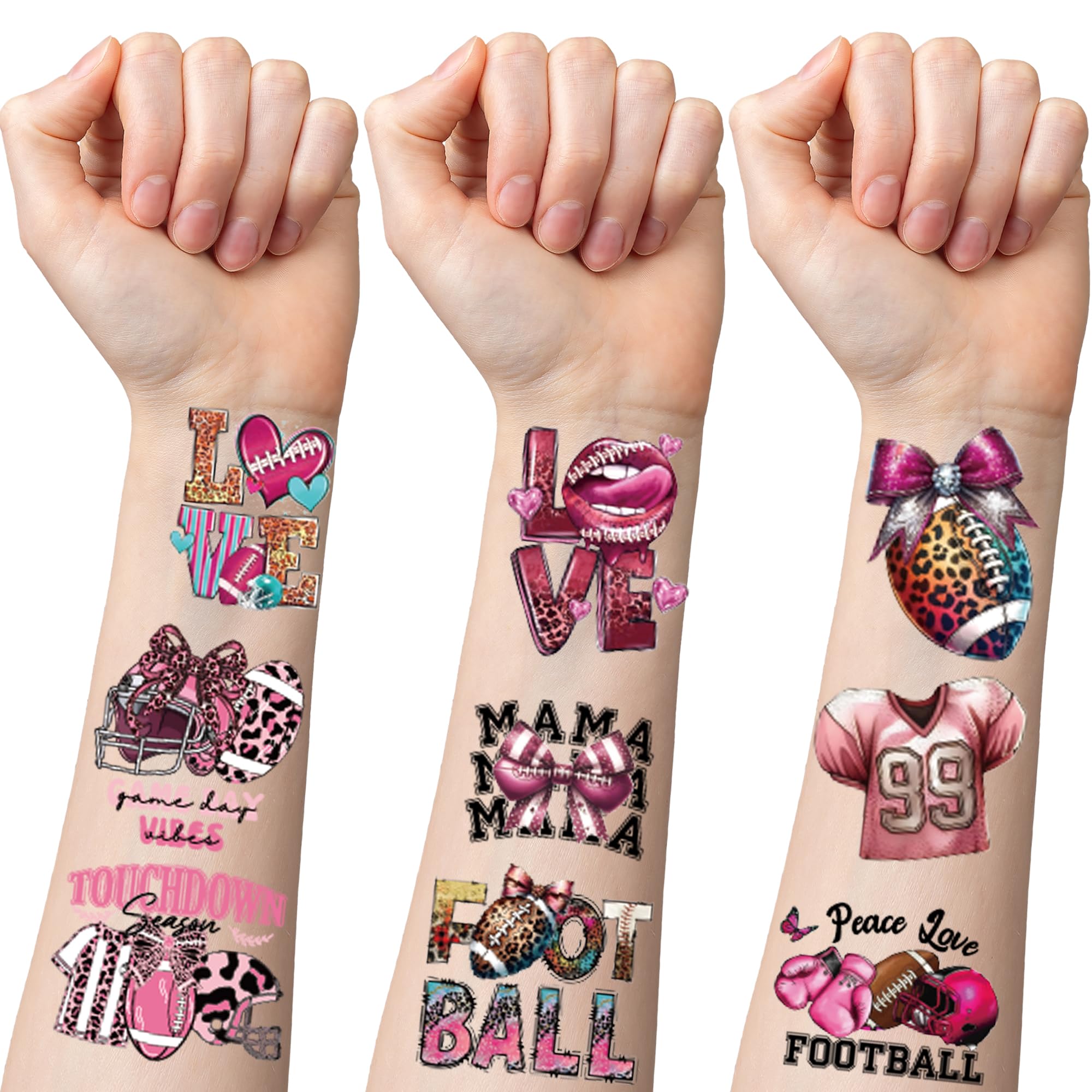 Amazon.com : Football Temporary Tattoos - 8 Sheets 200 pcs Sports Party ...