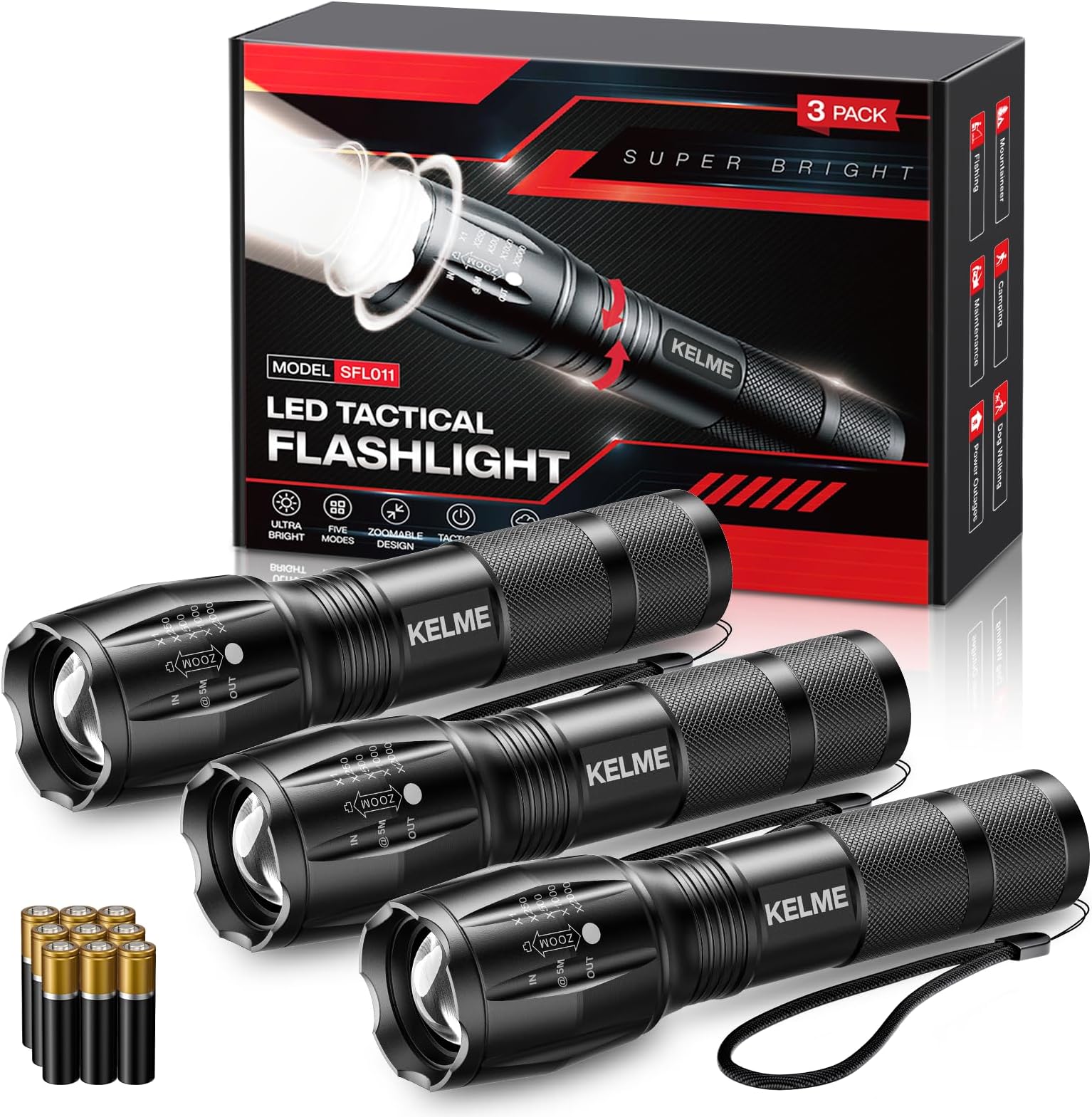 Atomic Beam LED Flashlight Original by BulbHead, 5 Beam Modes, Tactical ...