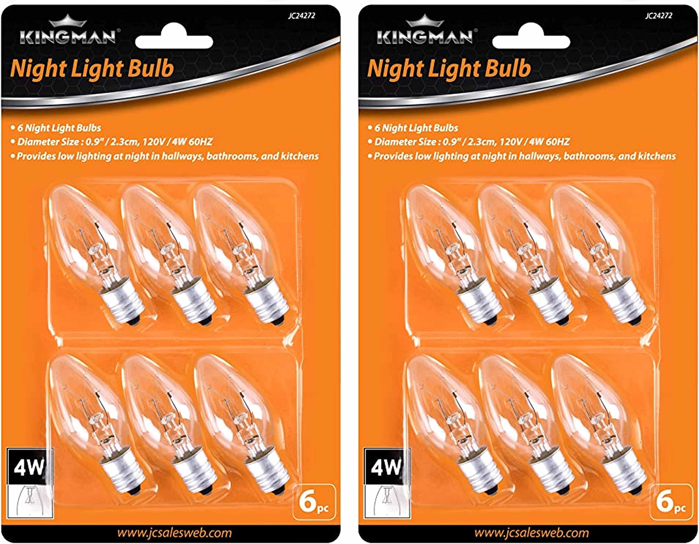 12 Clear Night Light Bulbs 4 Watt Lighting 120V Lamp Candelabra Base ...