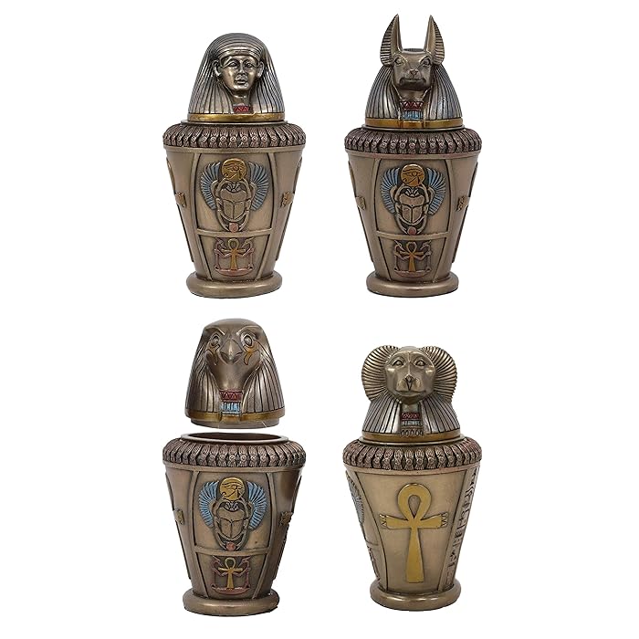 Buy Ebros Four Sons of Horus Duamutef Hapi Imsety Qebehsenuef Canopic ...
