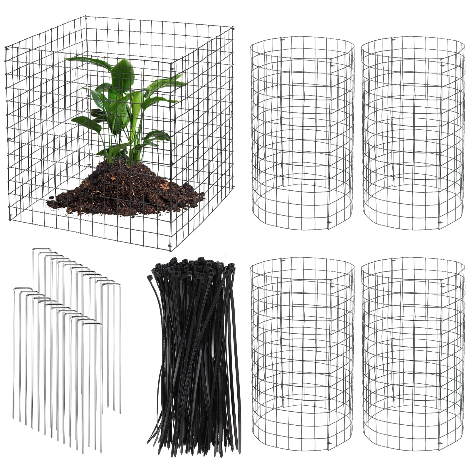 Zubebe 5 Pack Small Wire Plant Protectors Square Plant Protectors from ...