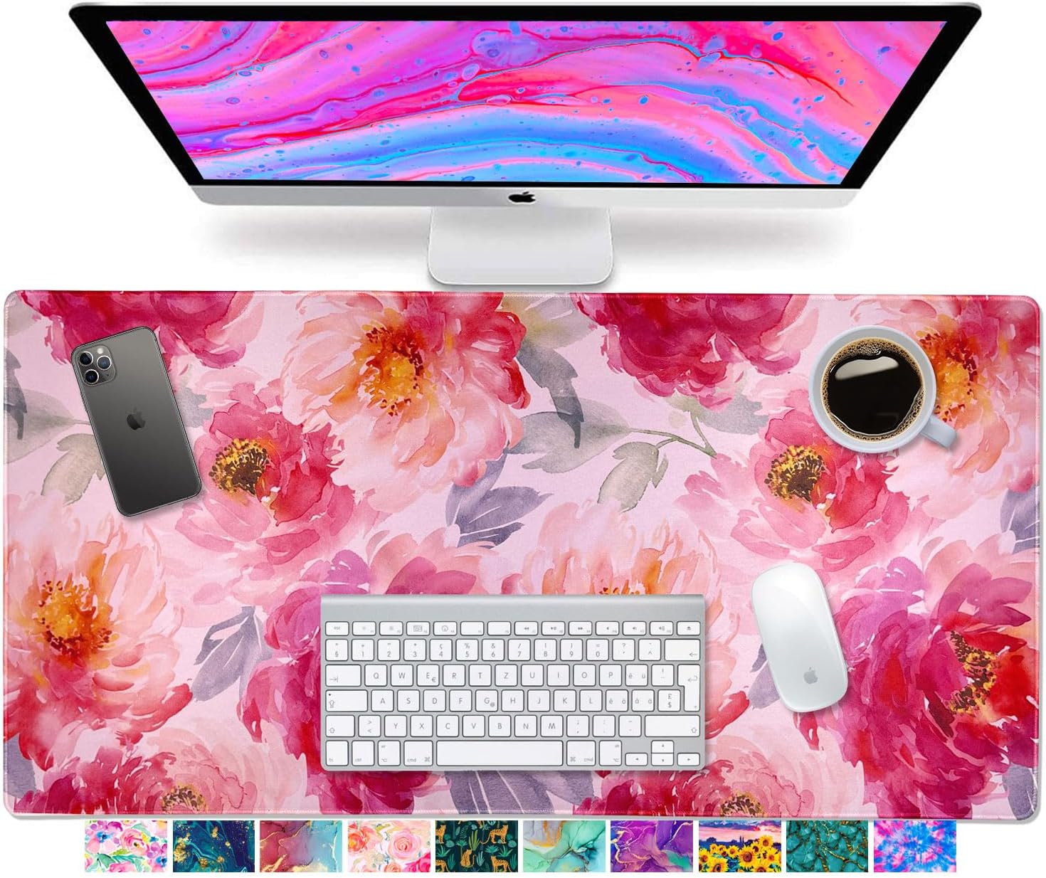 Amazon.com : Rose Gold Glitter Black Gaming Mouse Pad Large XL Long ...