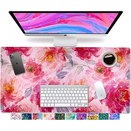 Amazon.com: Large XXL Mat Gaming Mouse Pad Extended Full Desk Pad Pink ...