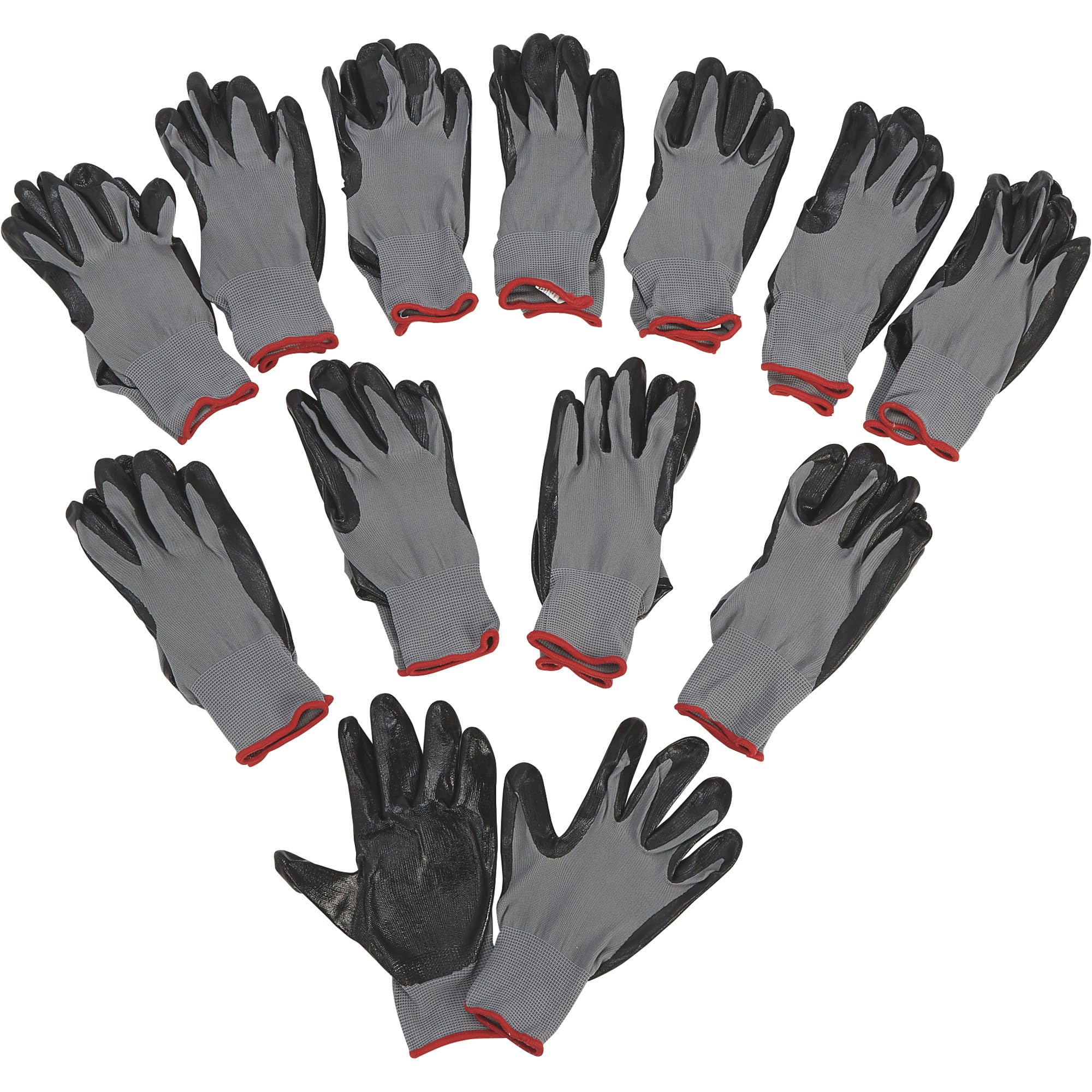 Snapklik.com : Ironton Nitrile-Coated Work Gloves - 12 Pairs