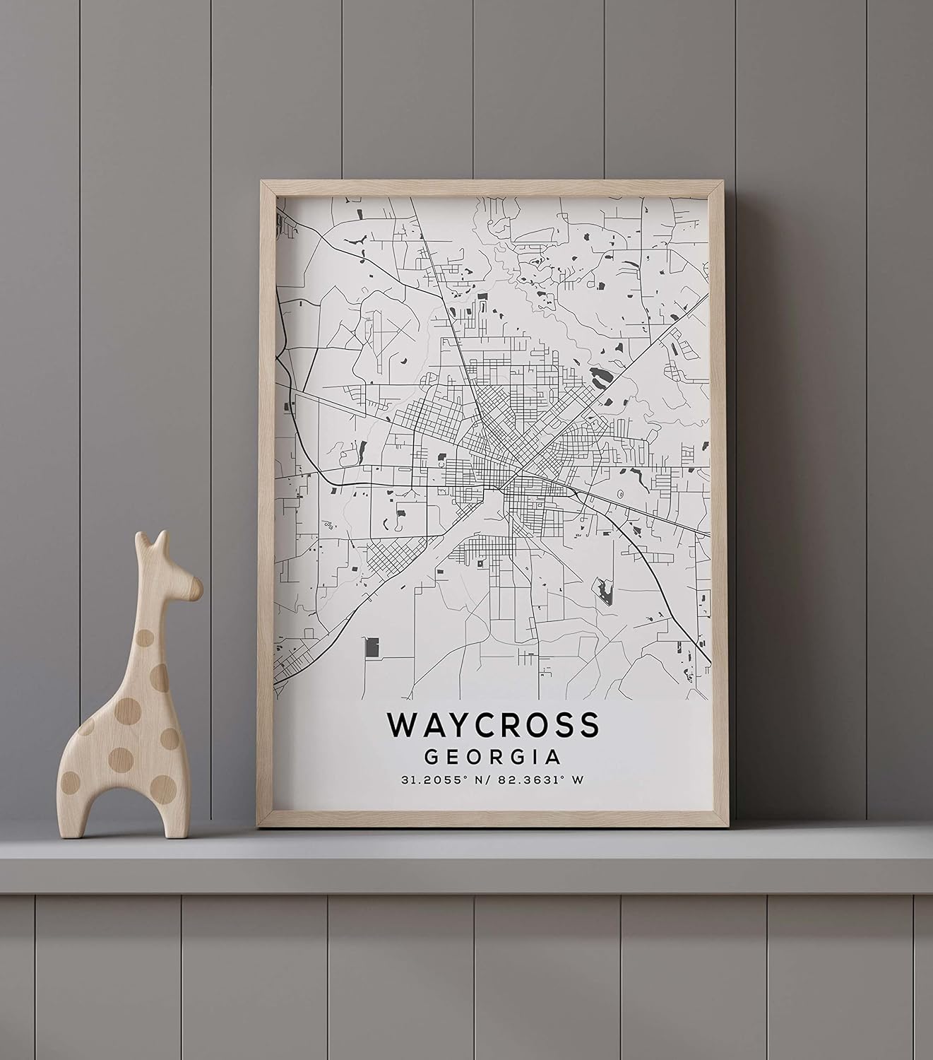 Mapa de Waycross, Georgia, Light 2 (18×24) – Yaxa Colombia
