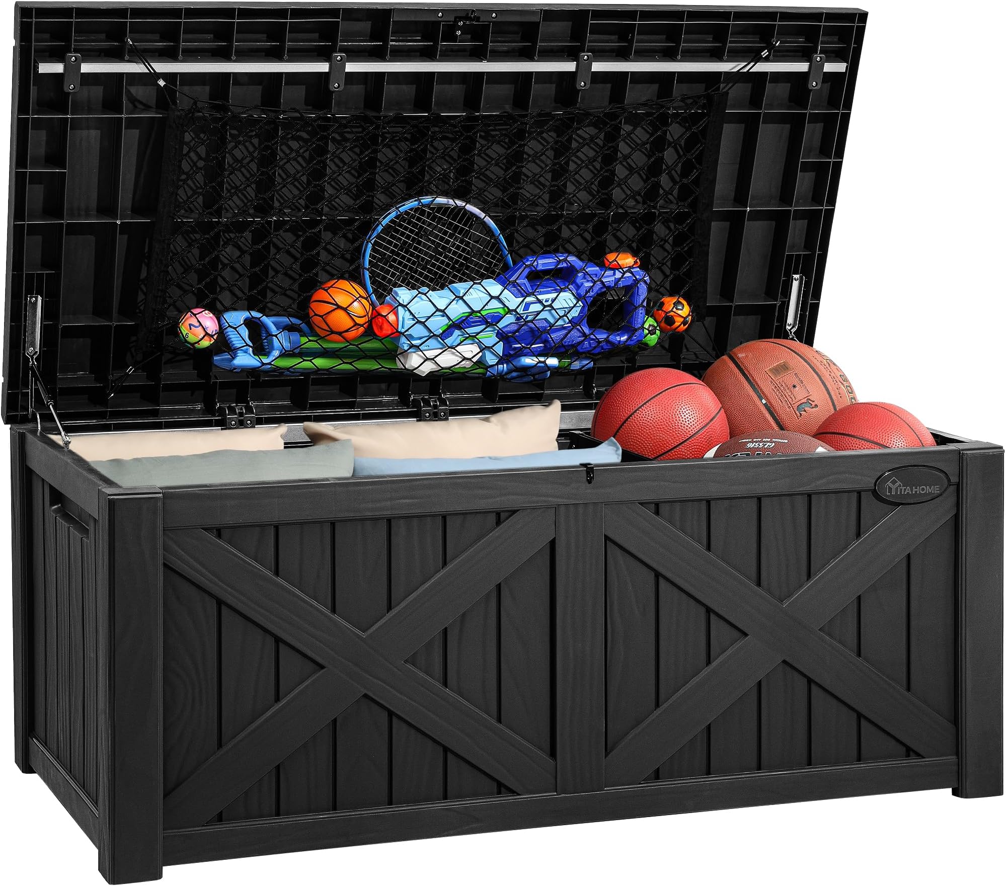 Amazon.com : Safavieh PAT7038C Outdoor Elina White Storage Cushion Box ...