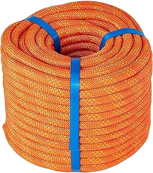 100ft 1/2 inch Nylon Rope, Polyester Double Braided Climbing Arborist ...