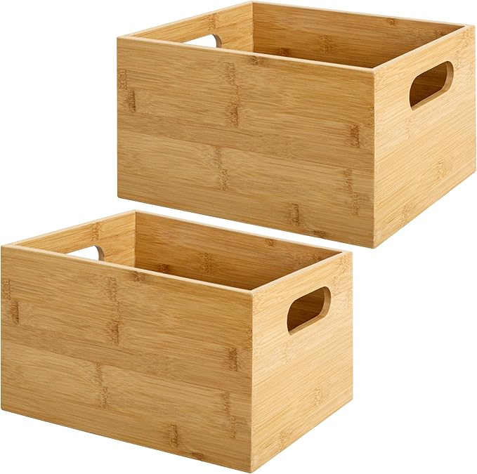 Amazon.com: StorageWorks Bamboo Organizers for Shelves, Handcrafted ...