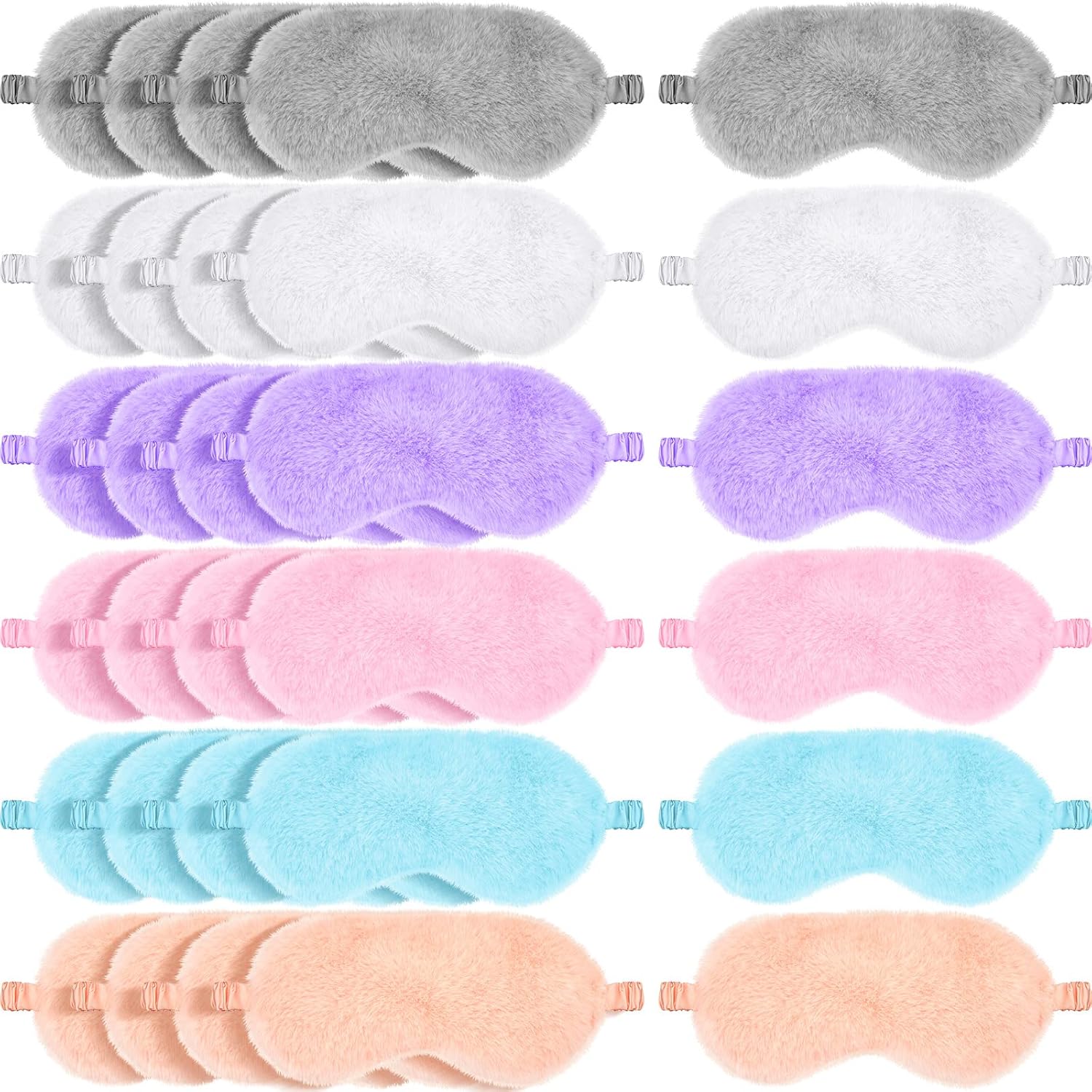 Amazon.com: Hercicy 30 Pieces Plush Sleep Eye Mask Bulk Soft Blindfold ...
