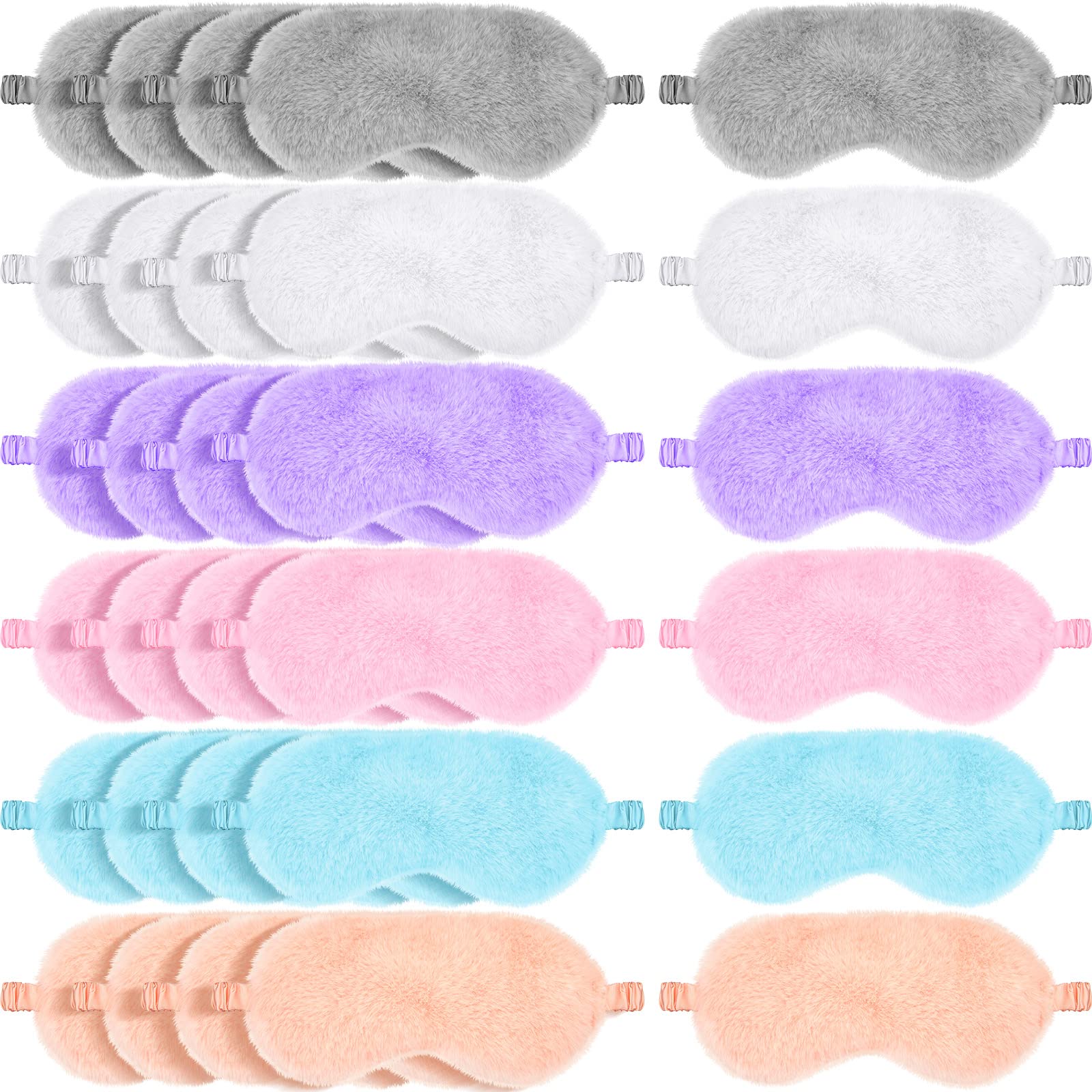 Amazon.com: Hercicy 30 Pieces Sleep Eye Mask Bulk Plush Sleeping Eye ...