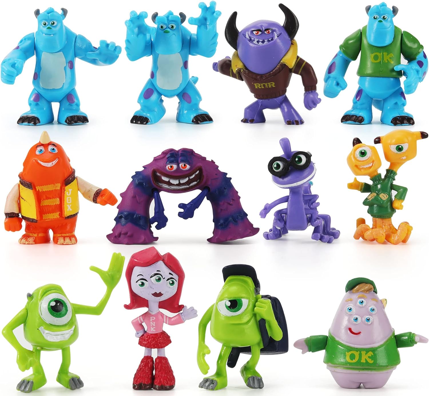 Amazon.com: 12Pcs Monsters Cake Toppers Set, Figures Toys Cupcake ...