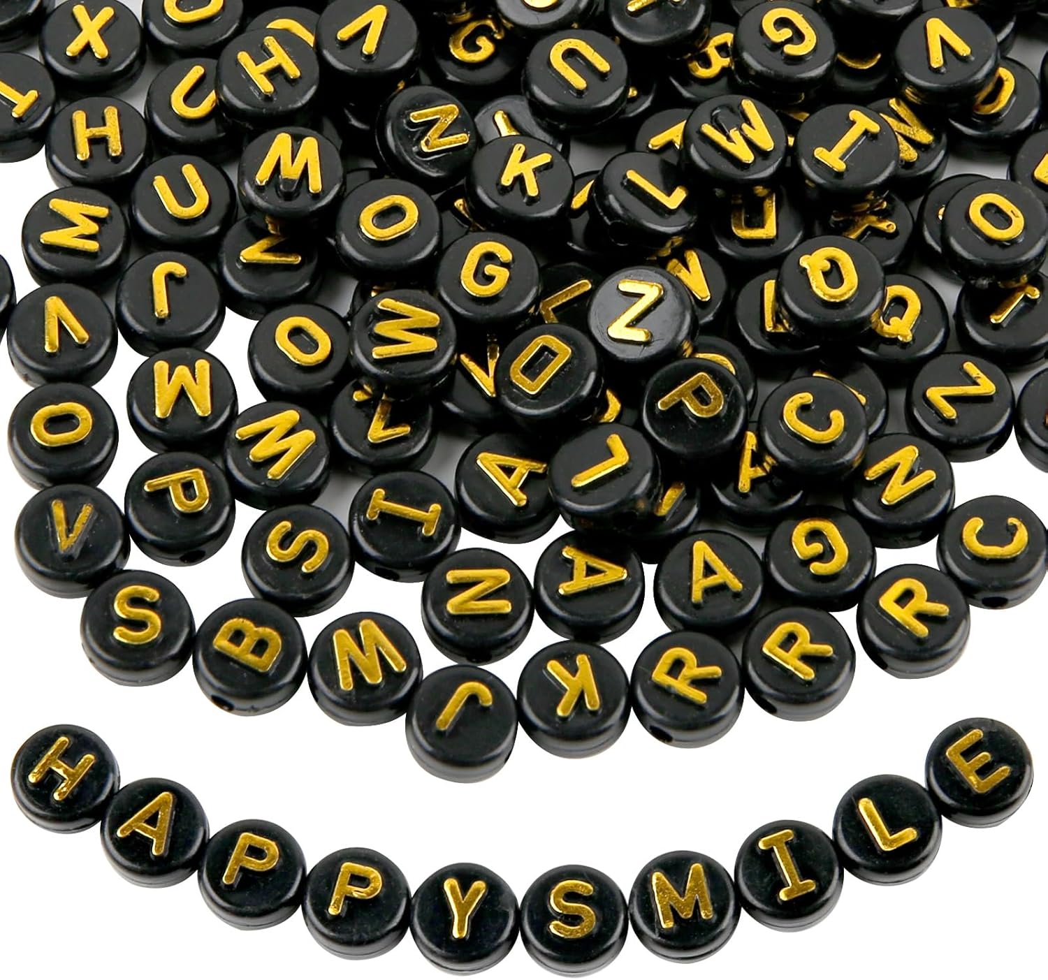Amazon.com: 200 Pcs Acrylic Alphabet Beads, A-Z Round Letter Beads ...