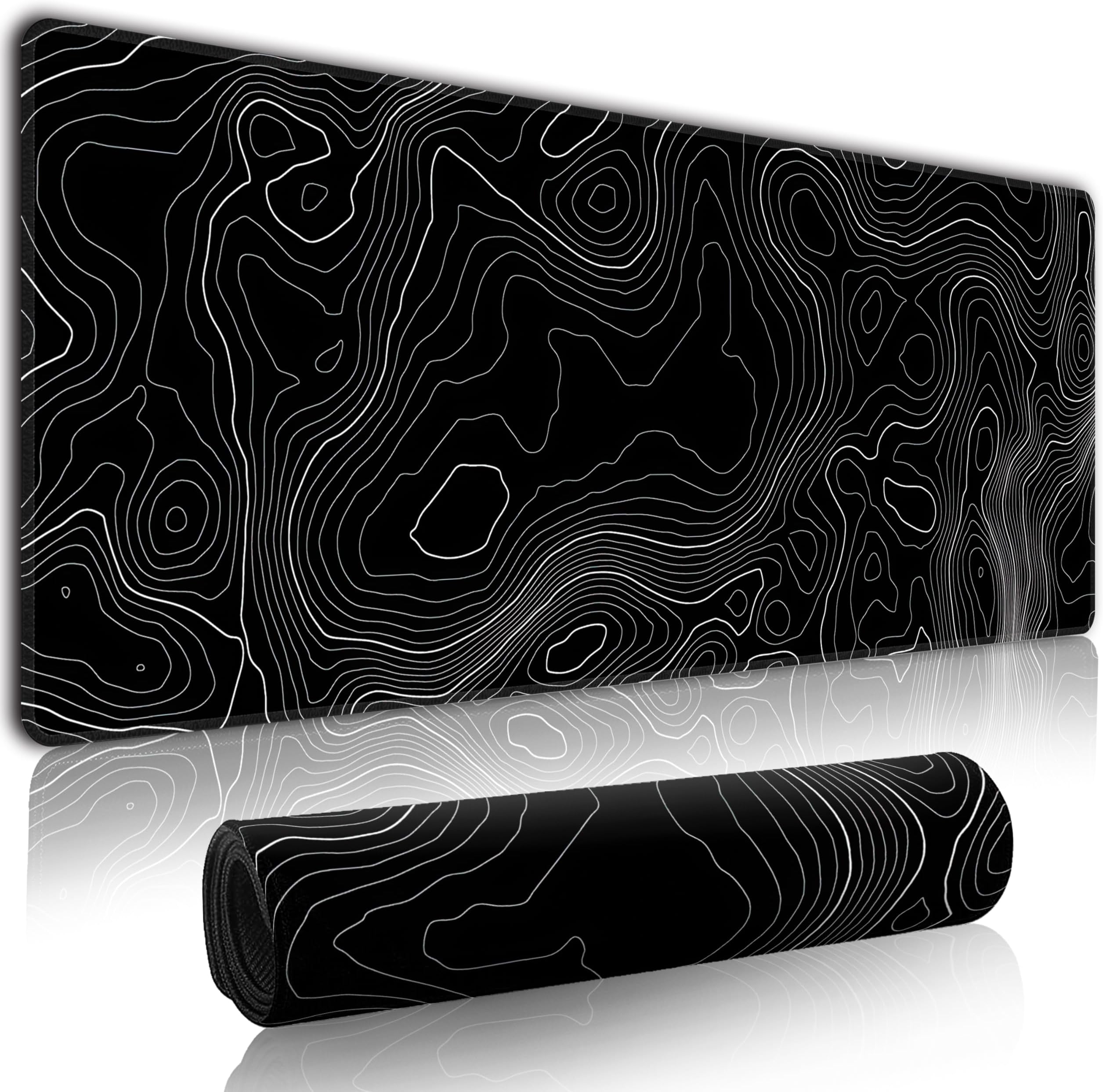 HAUTOCO Gaming Mouse Pad Large, Topographic Mouse pad with Non-Slip ...