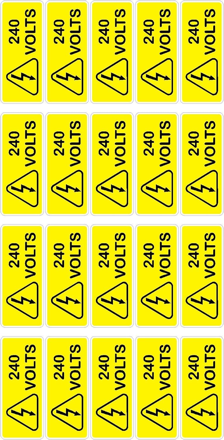 Amazon.com: Safety Decal Unlimited Small Yellow and Black 240 Volts ...