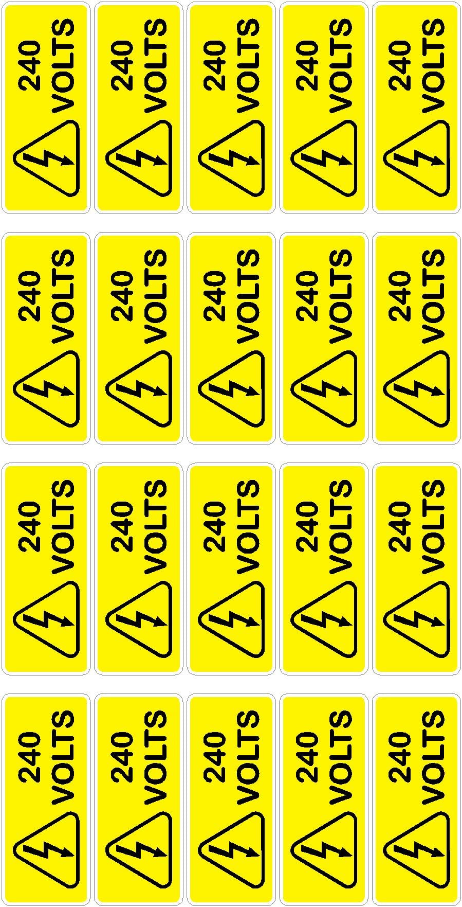 Amazon.com: Safety Decal Unlimited Small Yellow and Black 240 Volts ...