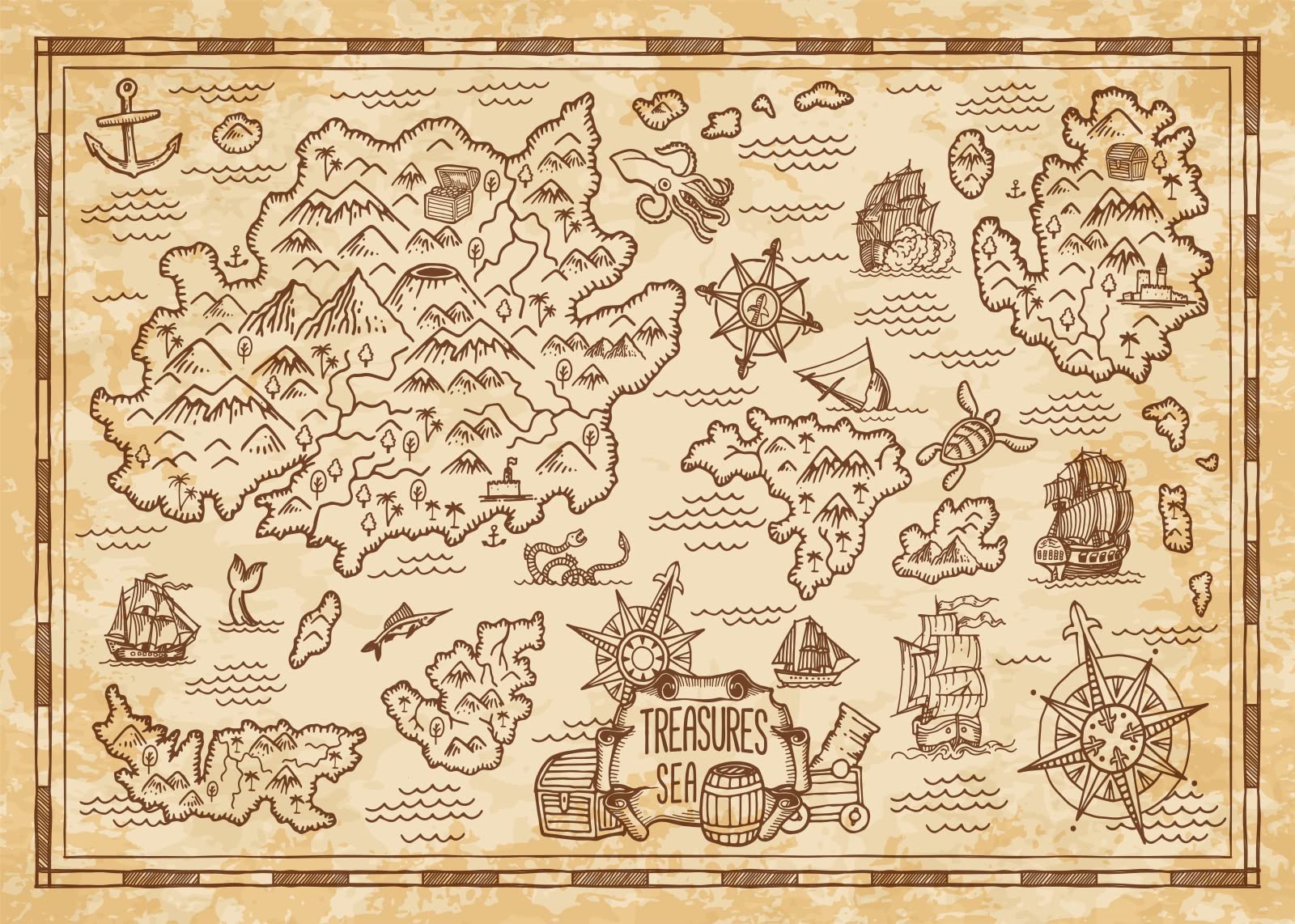 Kids Pirate Map Wallpaper