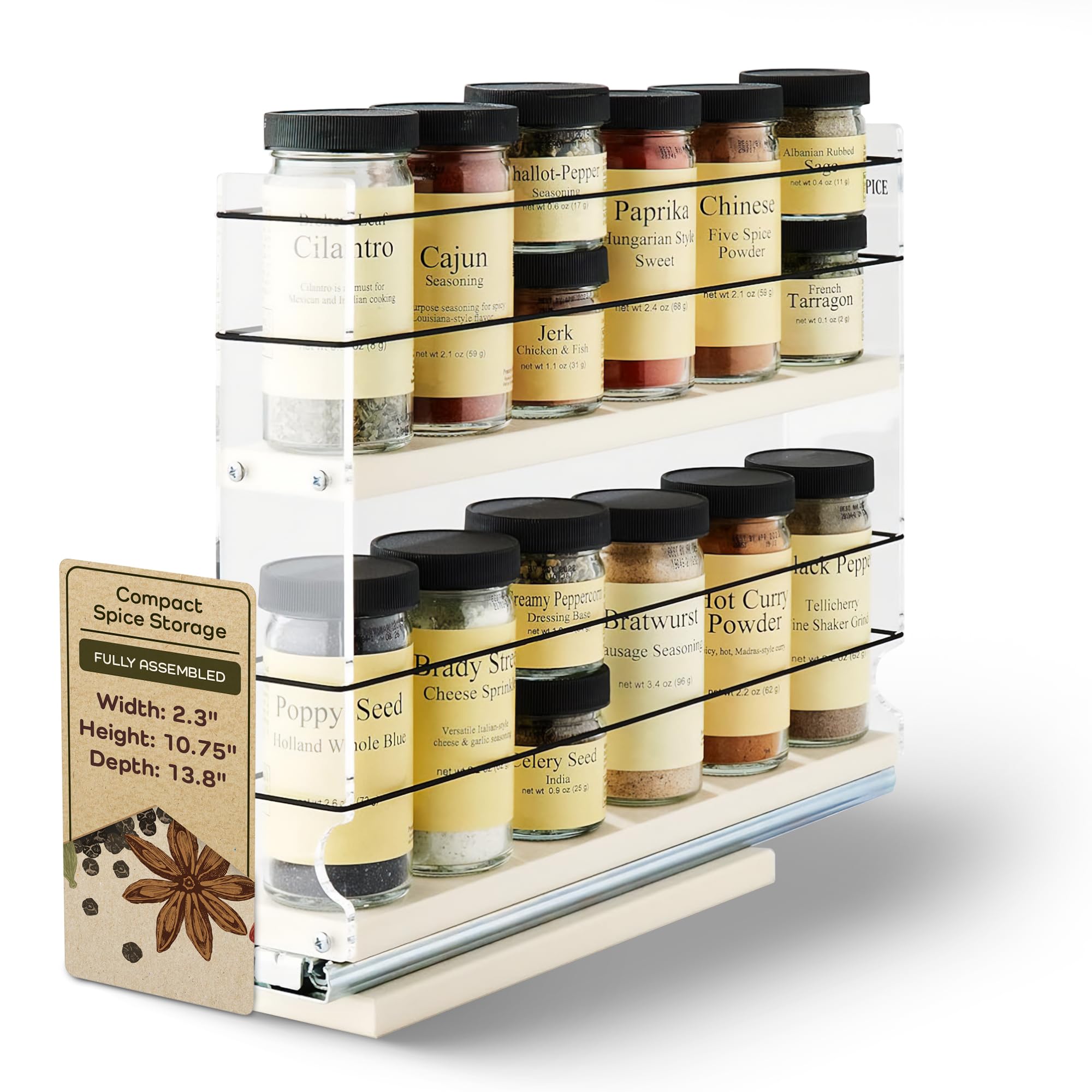 Amazon.com: Vertical Spice 13.8" Depth Pull Out Spice Rack Drawer - 1 ...