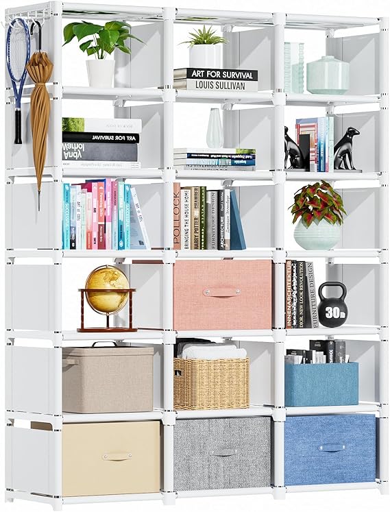 Amazon.com: Mavivegue Book Shelf, 18 Cube Storage Organizer, DIY ...
