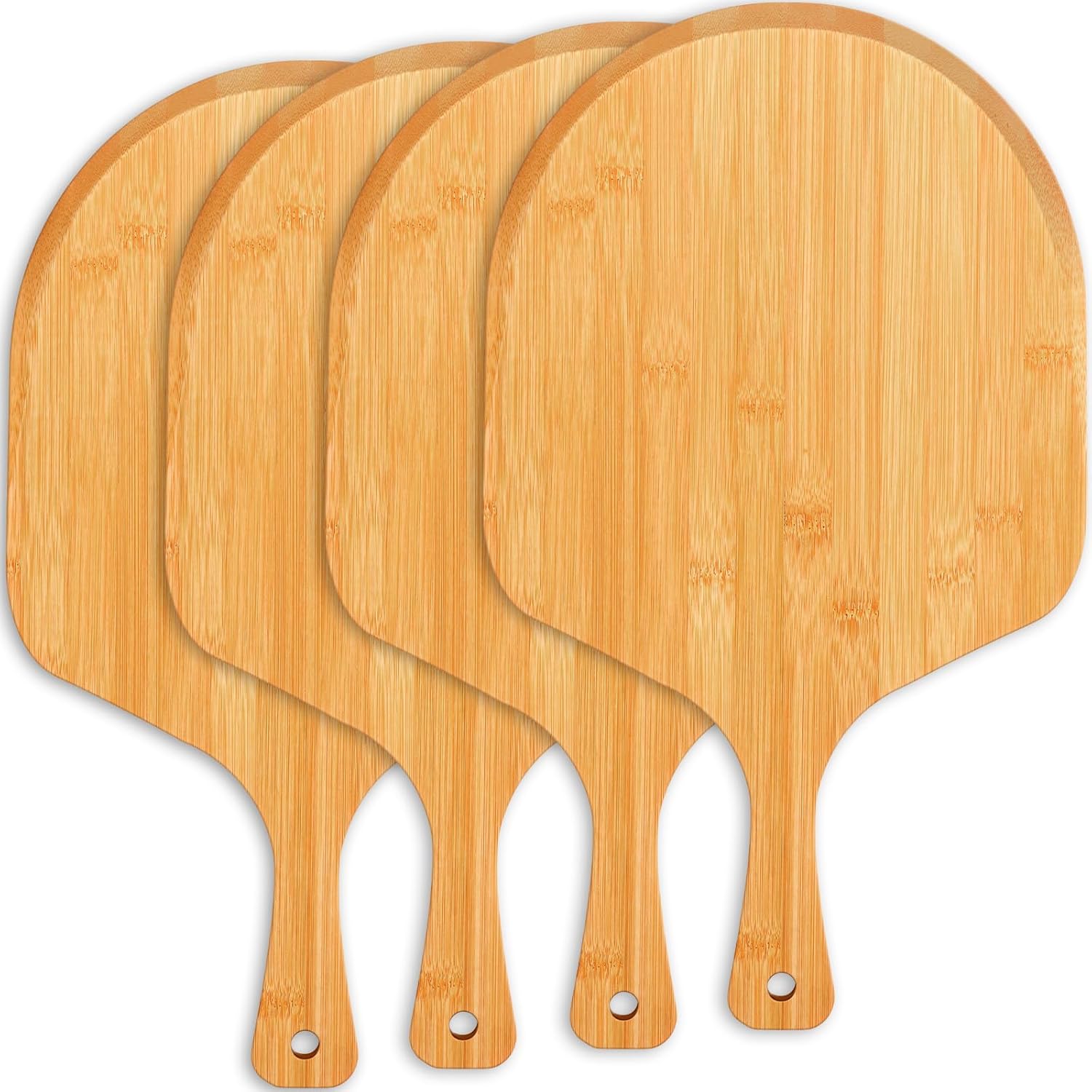 Amazon.com: Jinei 4 Pcs Wooden Pizza Peels Natural Bamboo Pizza Board ...