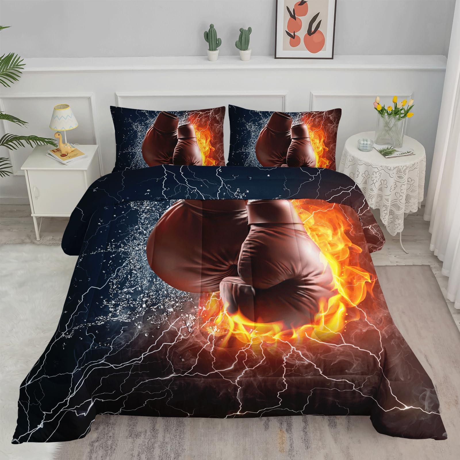 Amazon.com: Axolotl Boxing Bedding Set Full,Sports Theme Comforter Set ...