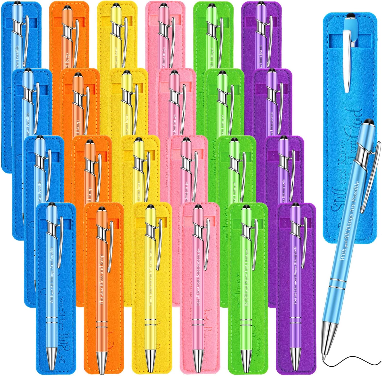 Amazon.com : Tinlade 48 Set Christian Pens Bible Verse Pens Religious ...