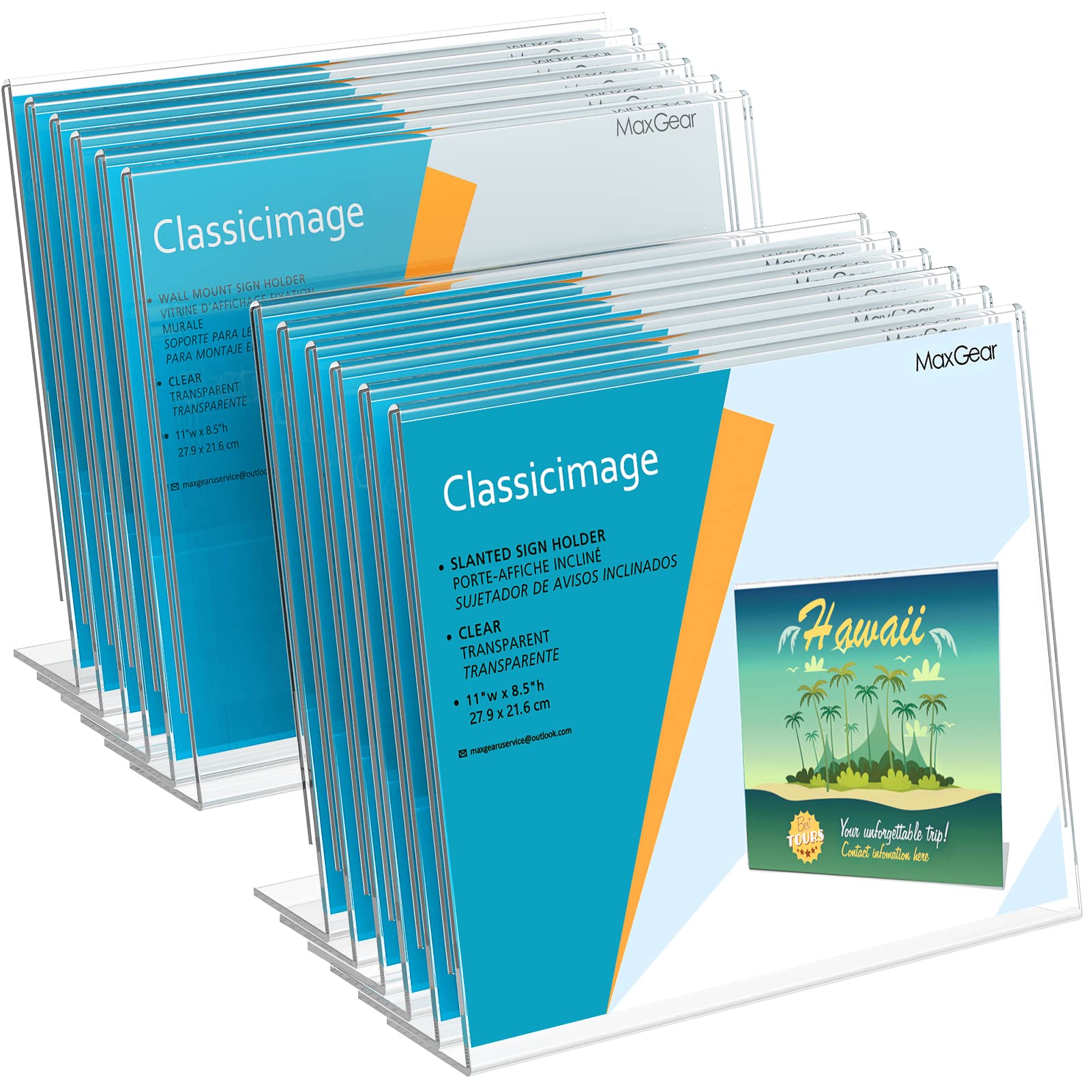 Buy MaxGear Acrylic Sign Holder 8.5x11 inches 12 Pack, Horizontal Sign ...