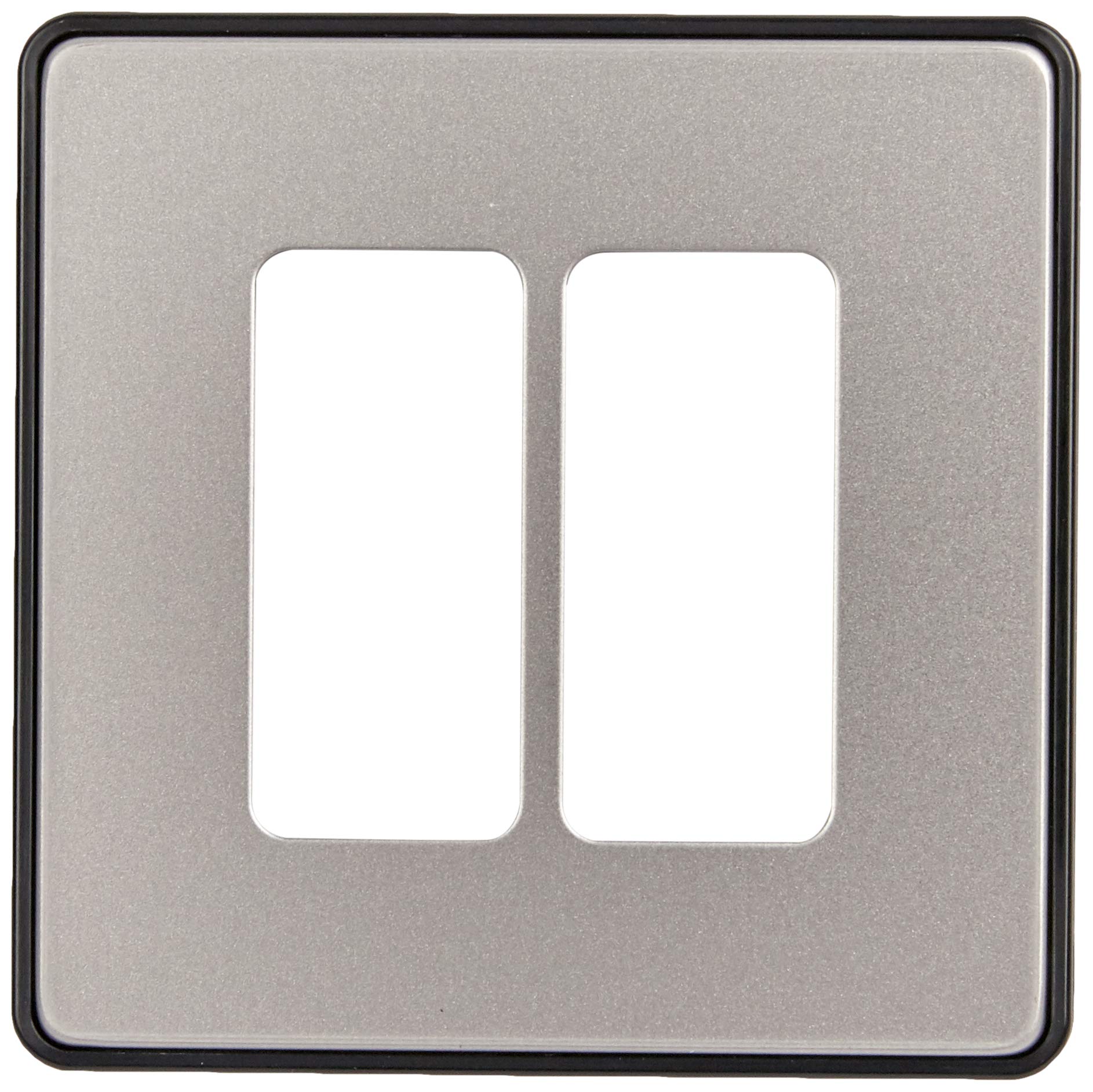 MK Dimensions 2 Gang 20A Large Rocker Switch Satin Steel Finish ...