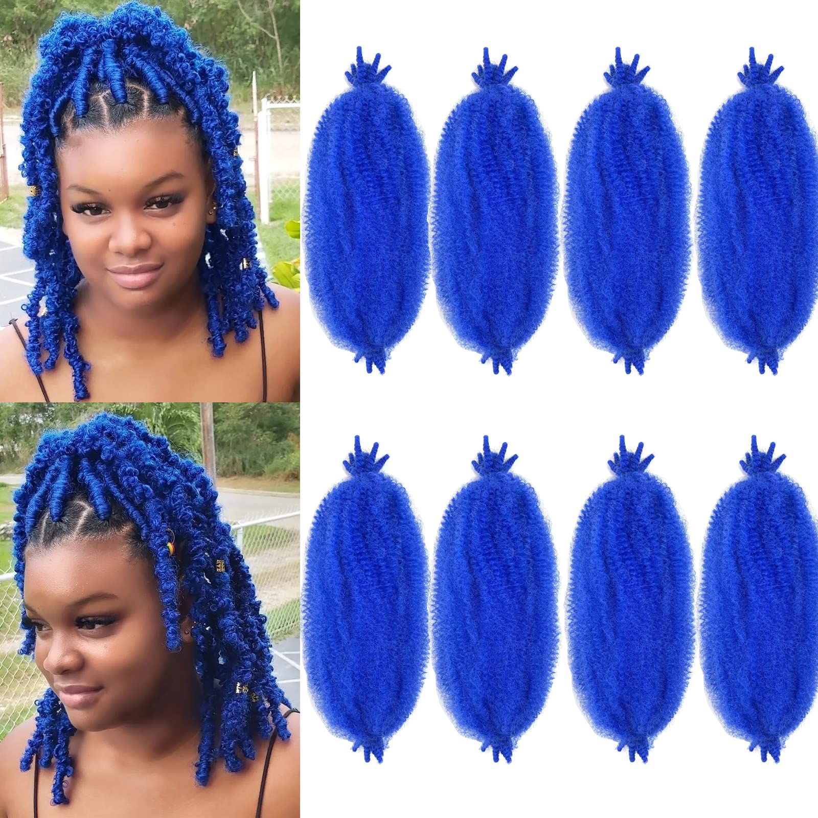 Buy 8 Packs Springy Afro Twist Hair 16 Inch Marley Twist Braiding Hair ...