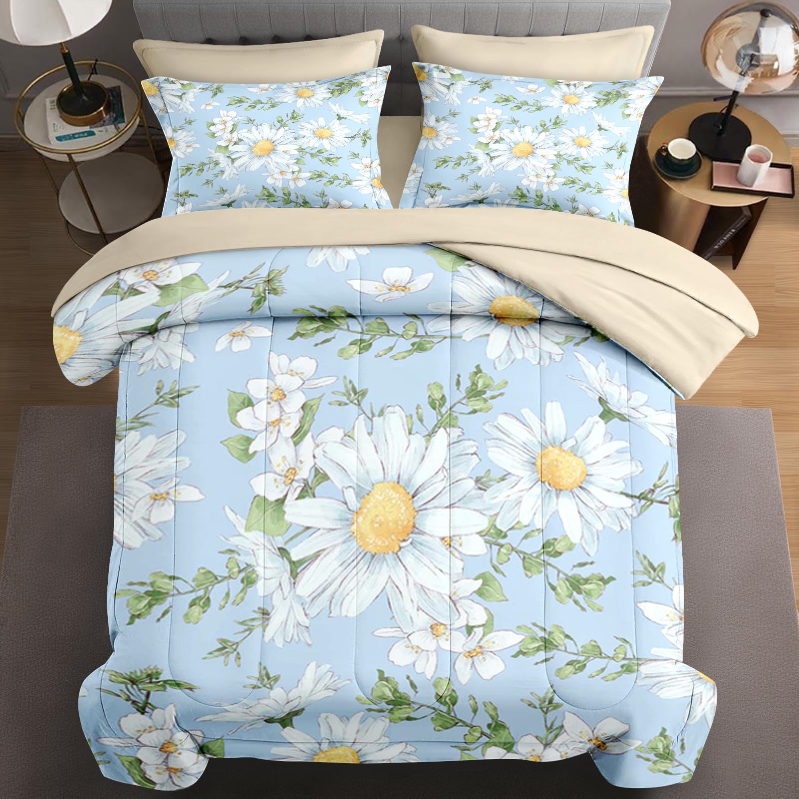 Amazon.com: WeCozy 5 Pcs Twin Size Comforter Set with Pillowcase & Sham ...