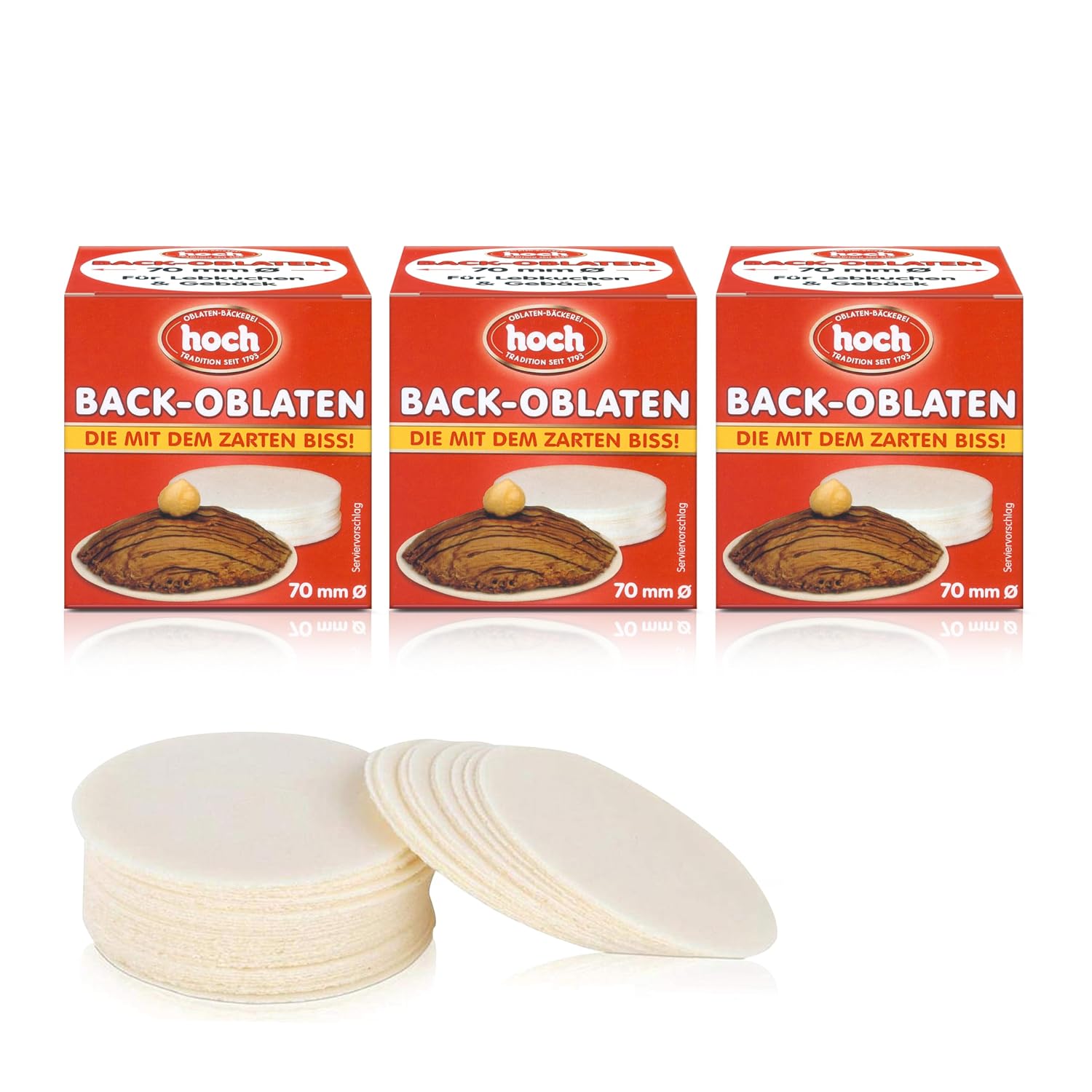 Hoch Backoblaten 70mm 3er Pack Oblaten, 225 Stück Back Oblaten zum ...