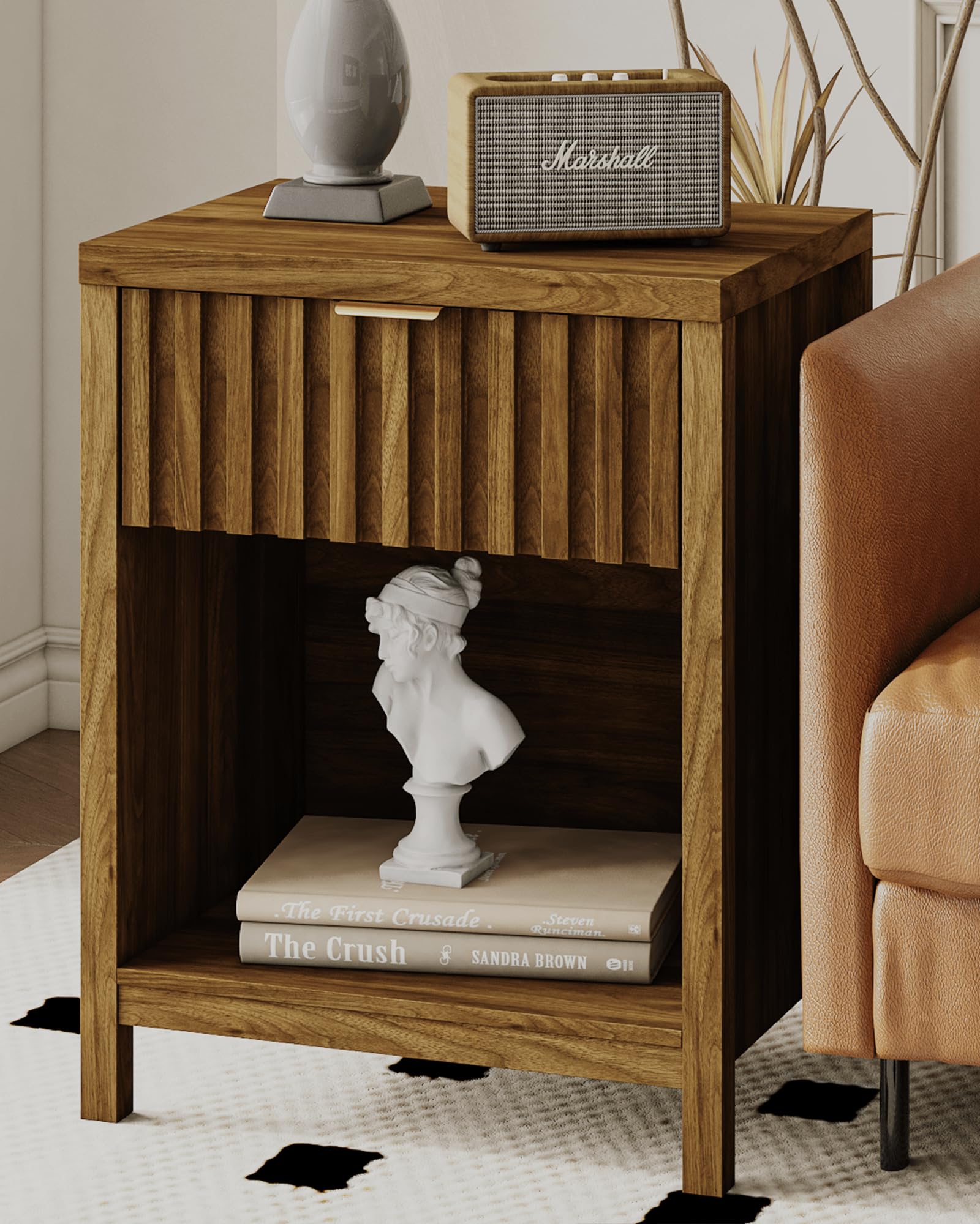 Amazon.com: Veegle Night Stand,Night Stand with Storage Drawer and Open ...